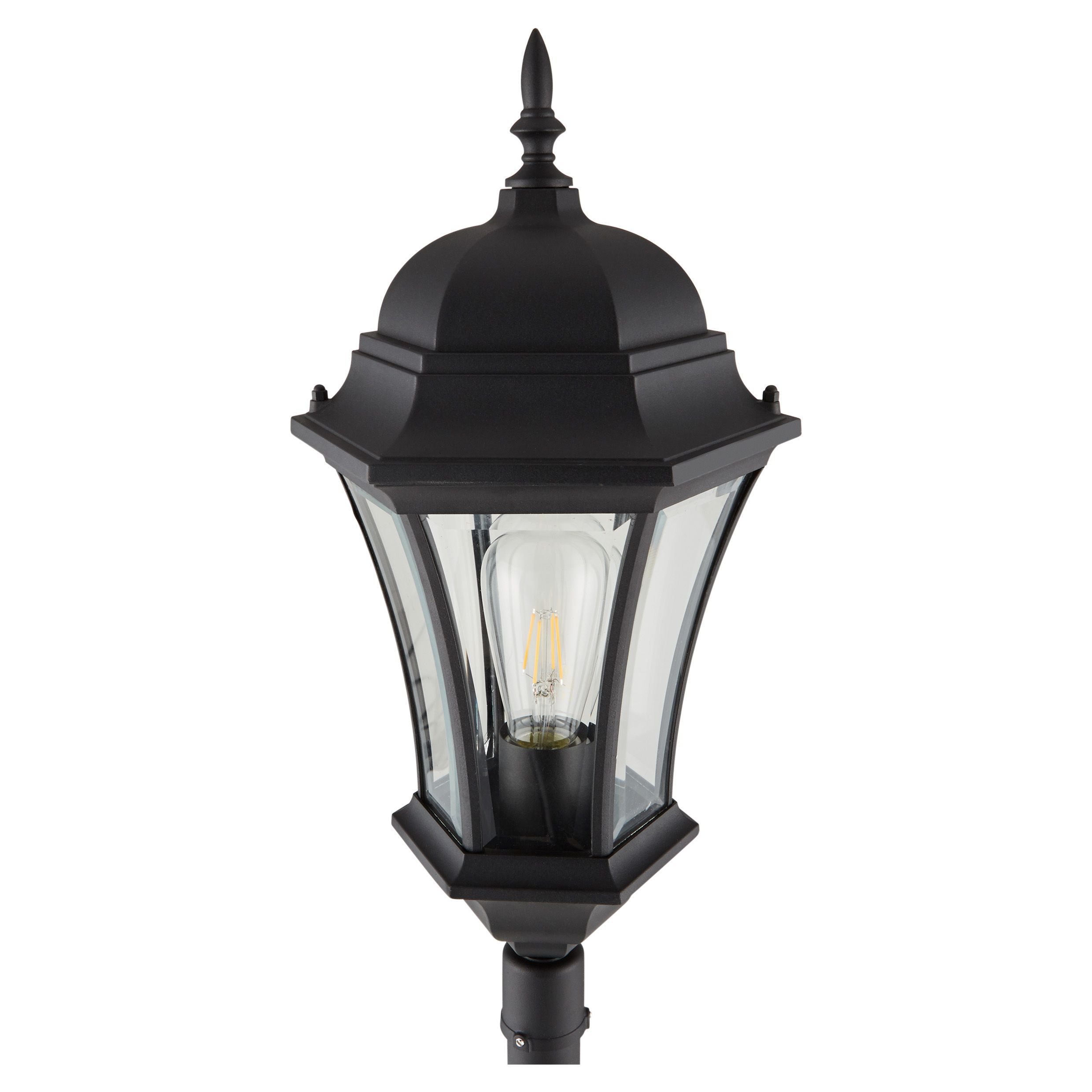 Blooma Richelieu Black Mains-powered 1 lamp Halogen 6 faces Post ...