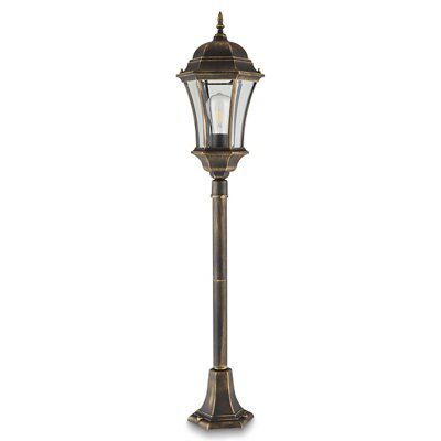 Blooma Richelieu Gold effect Mains-powered 1 lamp Halogen 6 faces Post ...