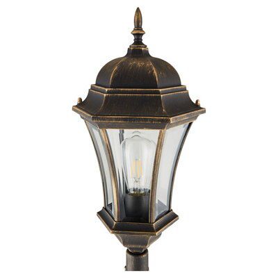 Blooma Richelieu Gold effect Mains-powered 1 lamp Halogen 6 faces Post ...