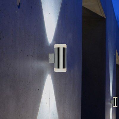 Blooma Robigo Stainless steel effect Mains-powered LED Outdoor Wall light