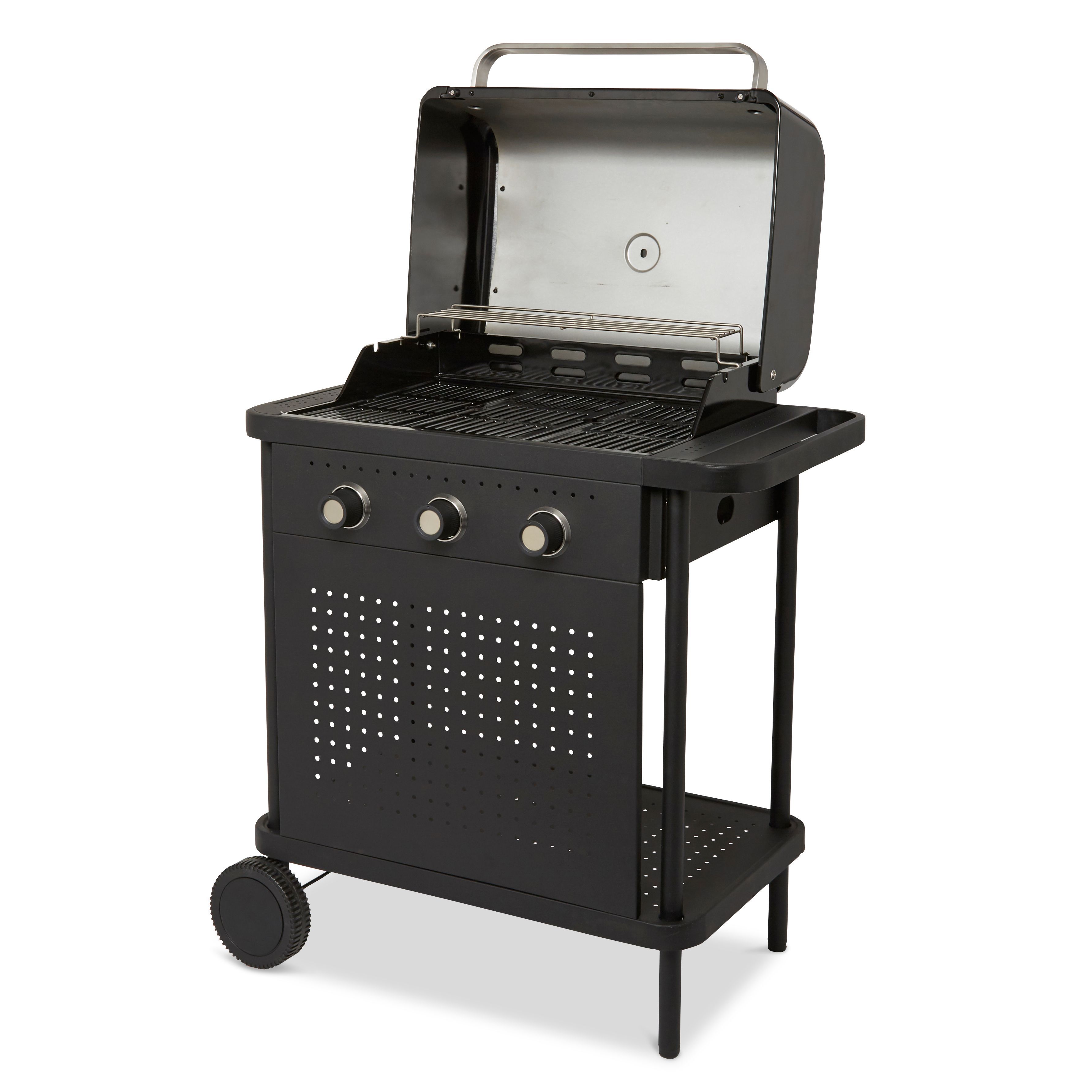 Blooma Rockwell 300 Black 3 burner Gas Barbecue | DIY at B&Q