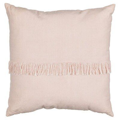 Blooma Rural Blush pink Fringed Outdoor Cushion (L)50cm x (W)50cm | DIY ...