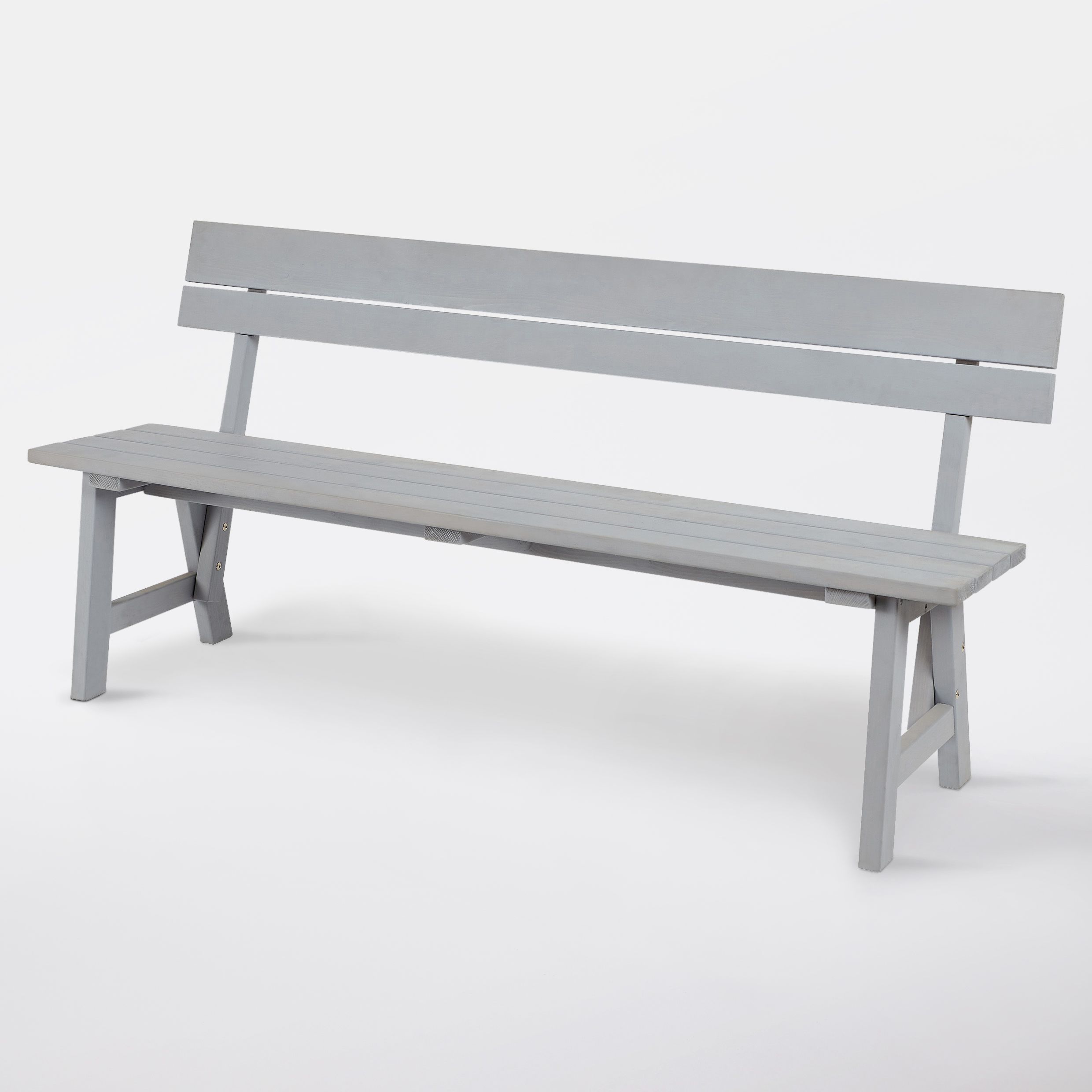 Blooma Rural Grey Wooden Bench 170cm(W) 81cm(H)