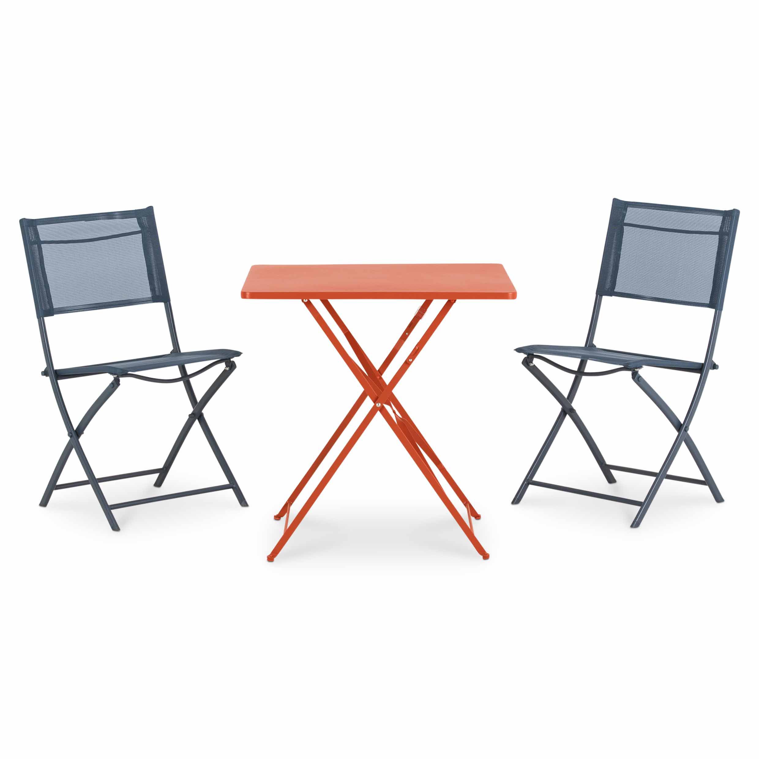 Blooma Saba Metal Vermillion Foldable 2 seater Square Table