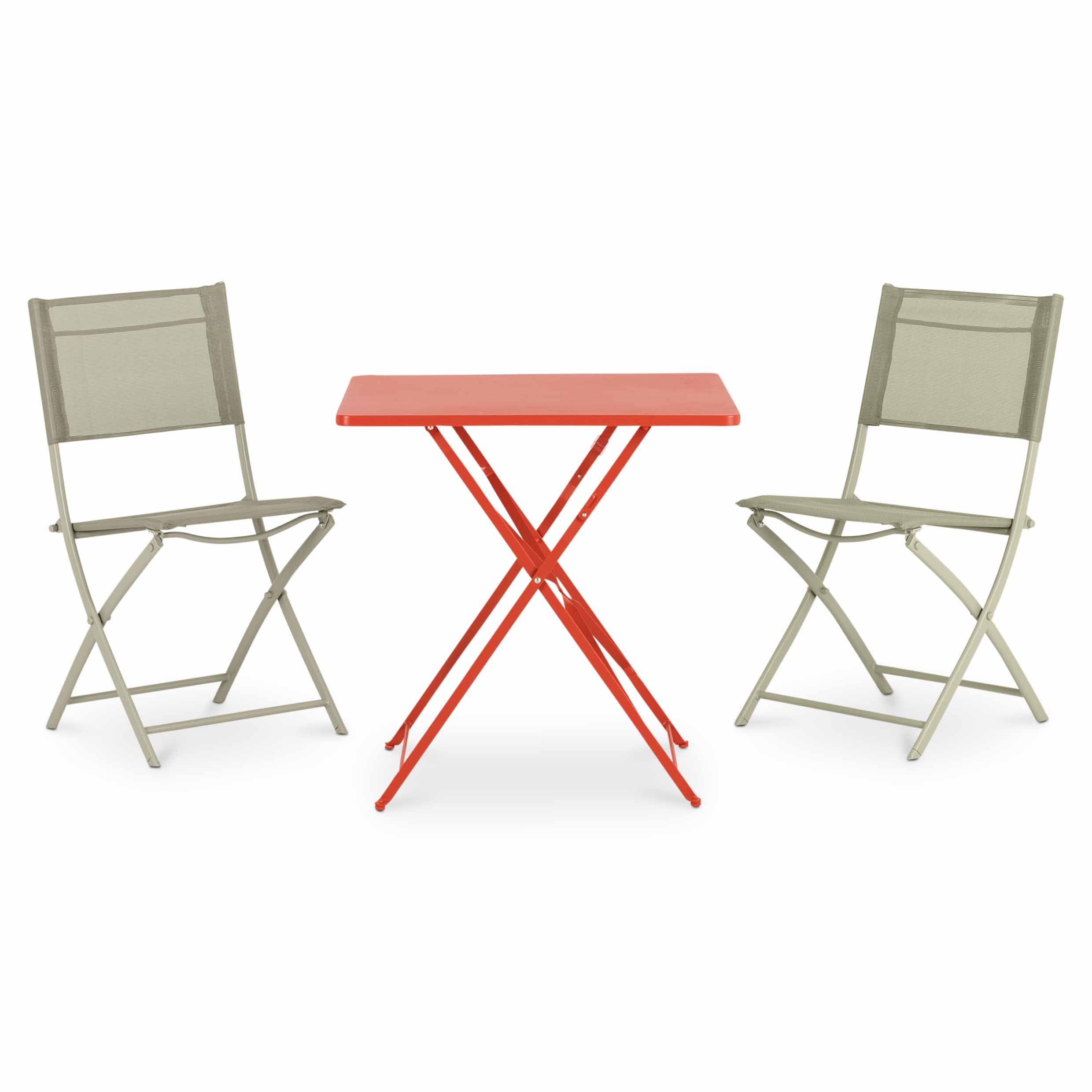 Blooma Saba Metal Vermillion Foldable 2 seater Square Table