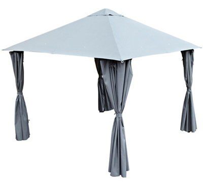 Blooma Shamal Grey Square Gazebo tent (H) 2.7m (W) 3m (D) 3m