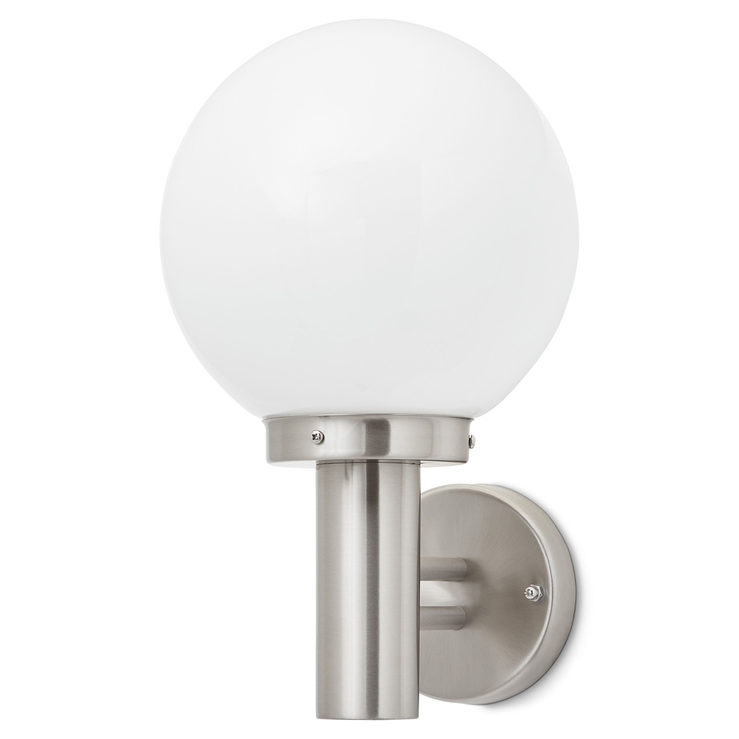 Blooma Sherbrooke Silver effect Mains-powered Halogen Outdoor Ball Wall ...