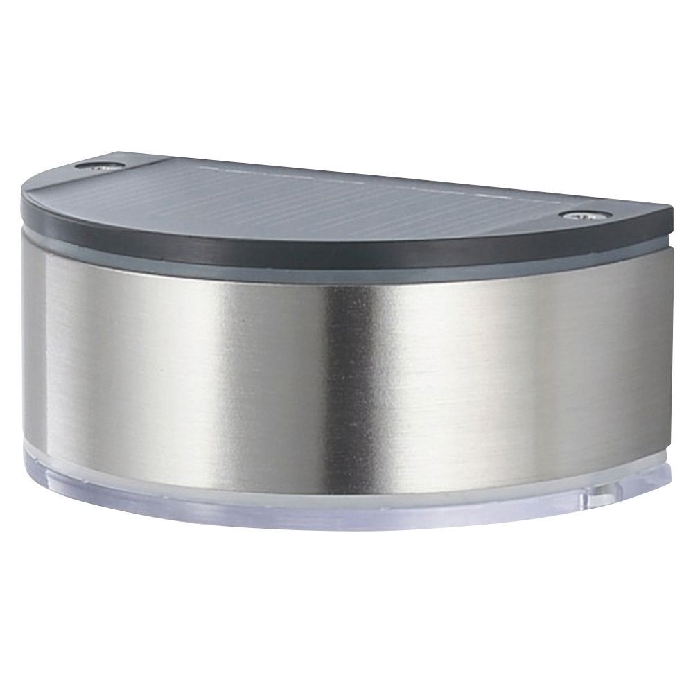 Blooma Sirah Nickel effect Circular Solar powered LED Wall light | DIY ...