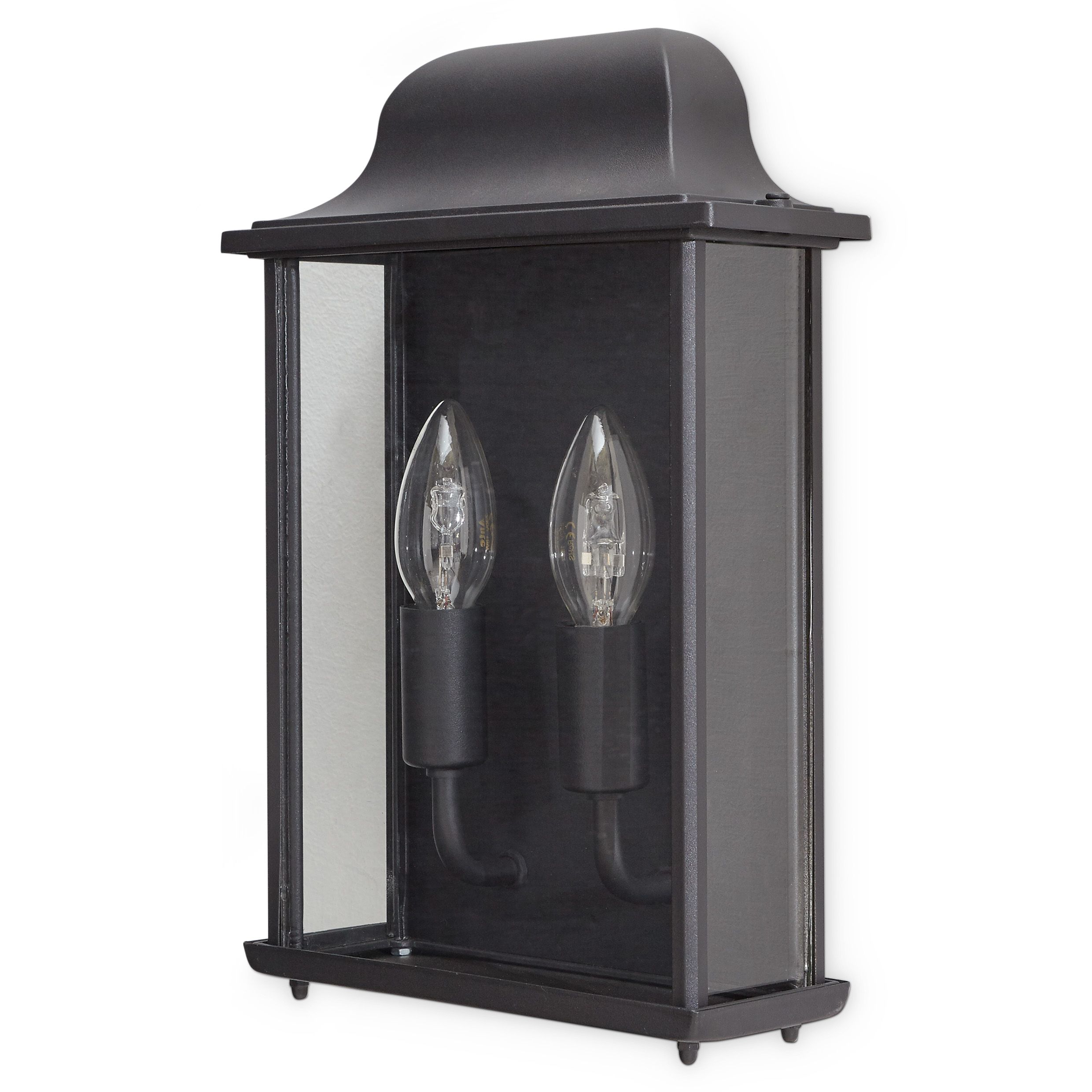 Blooma Slana Matt Black Mains-powered Halogen Outdoor Double Wall light