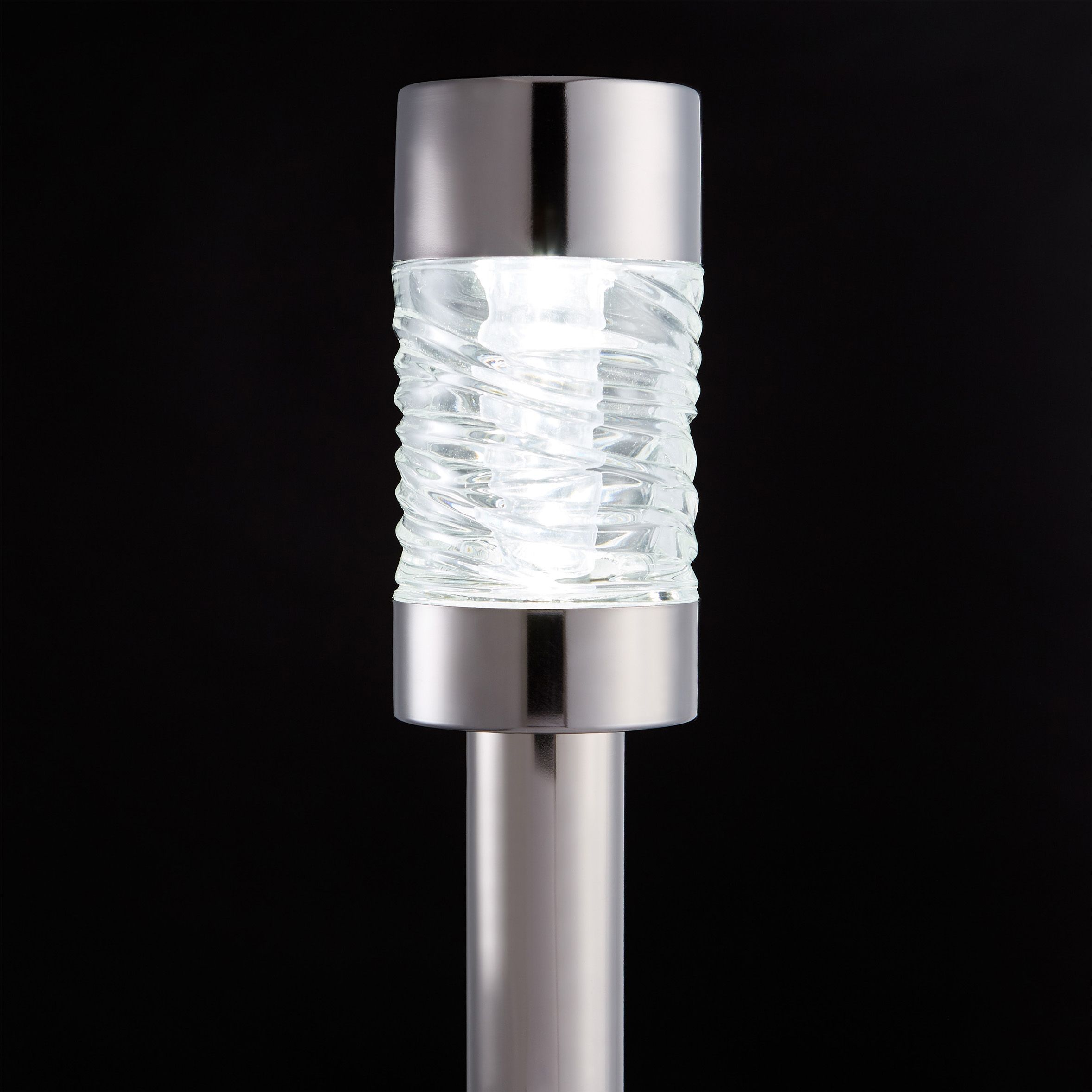 Blooma Solar Black Silver effect Solar-powered LED Outdoor Spike light