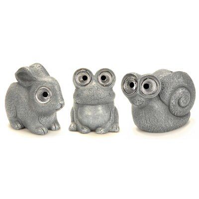Blooma Solar Grey Stone effect Animals Solar-powered LED Outdoor ...