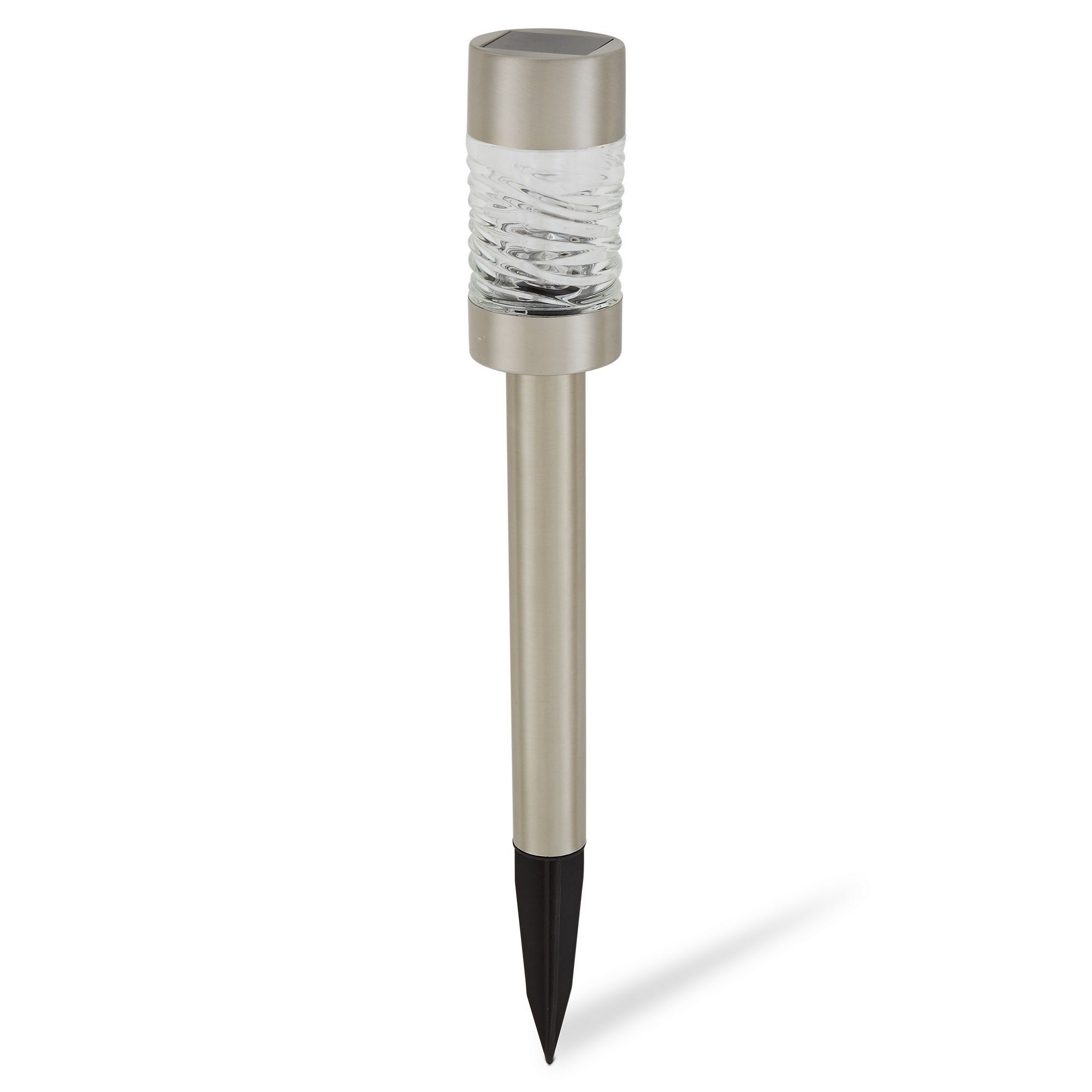 Blooma Solar Silver effect Solar-powered LED Outdoor Spike light | DIY ...