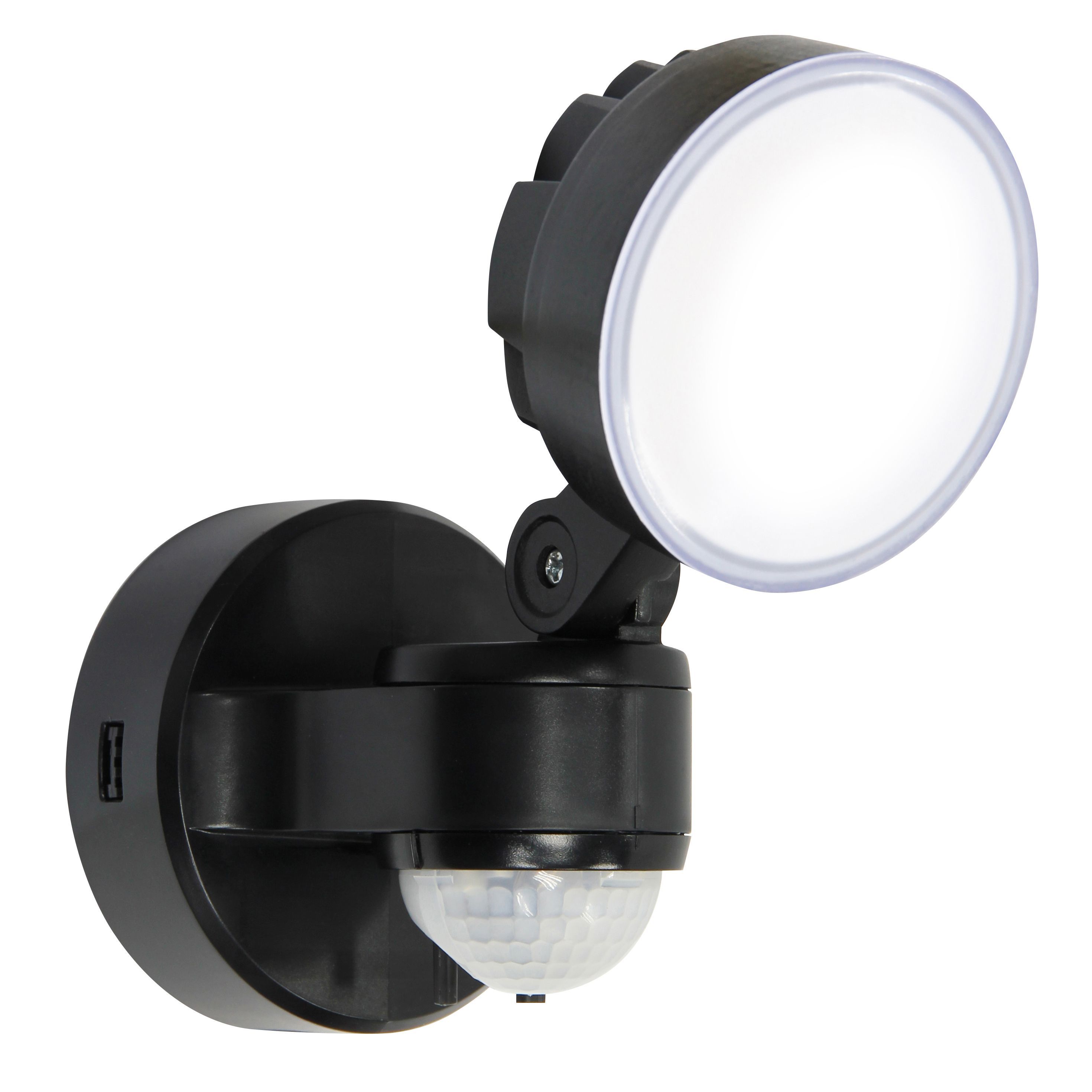 Blooma Stata Adjustable Matt Black LED PIR Outdoor Security light 8W ...