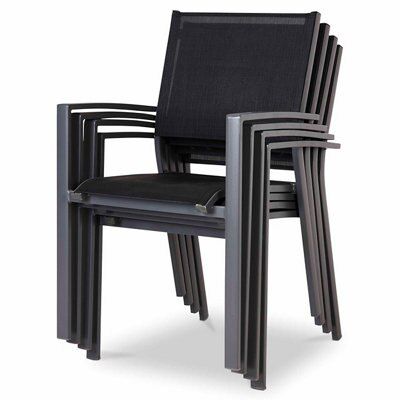 Blooma Sumatra Black Metal 6 seater Dining set