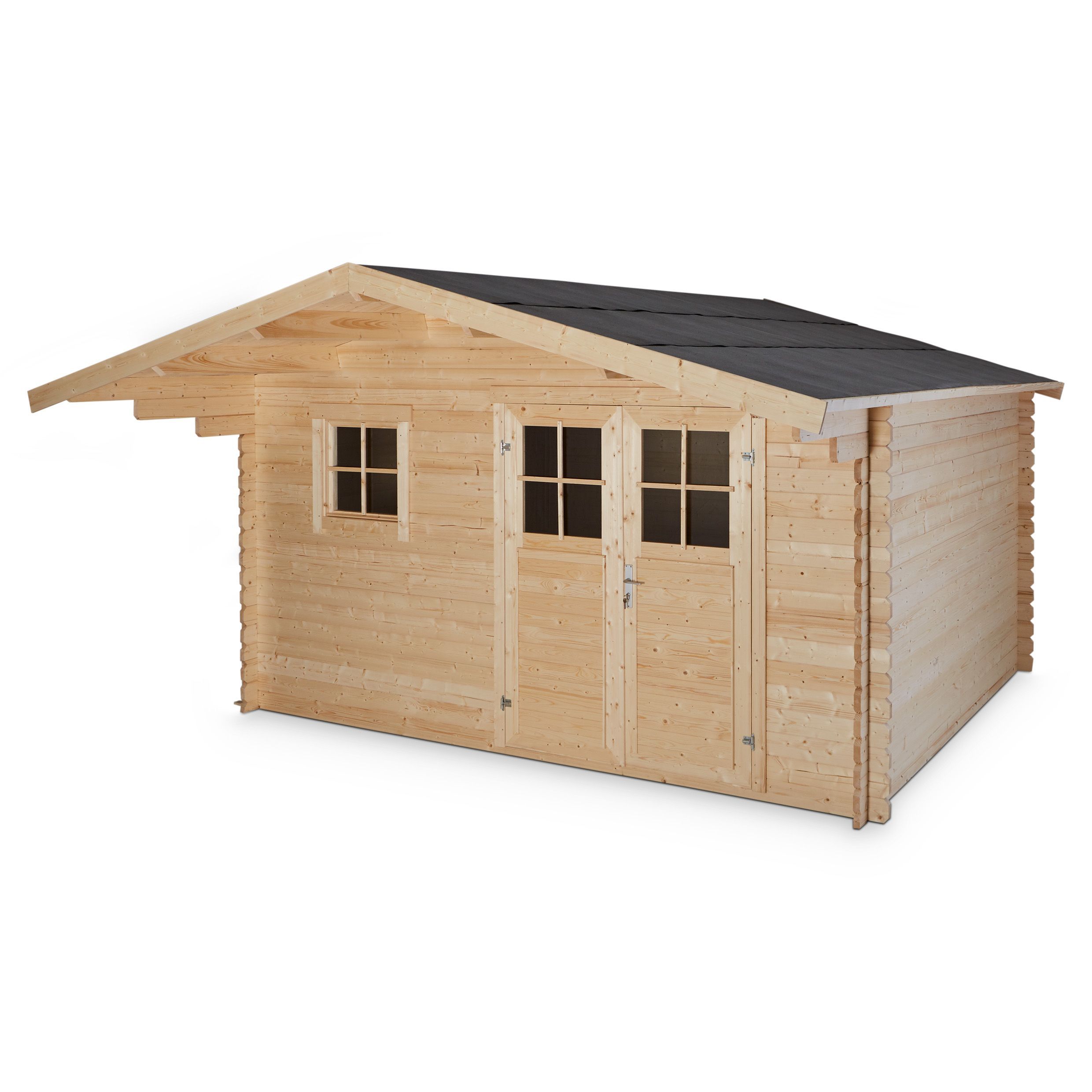 Blooma Taman 10x12 ft Apex Naturel Wooden 2 door Shed & 1 window
