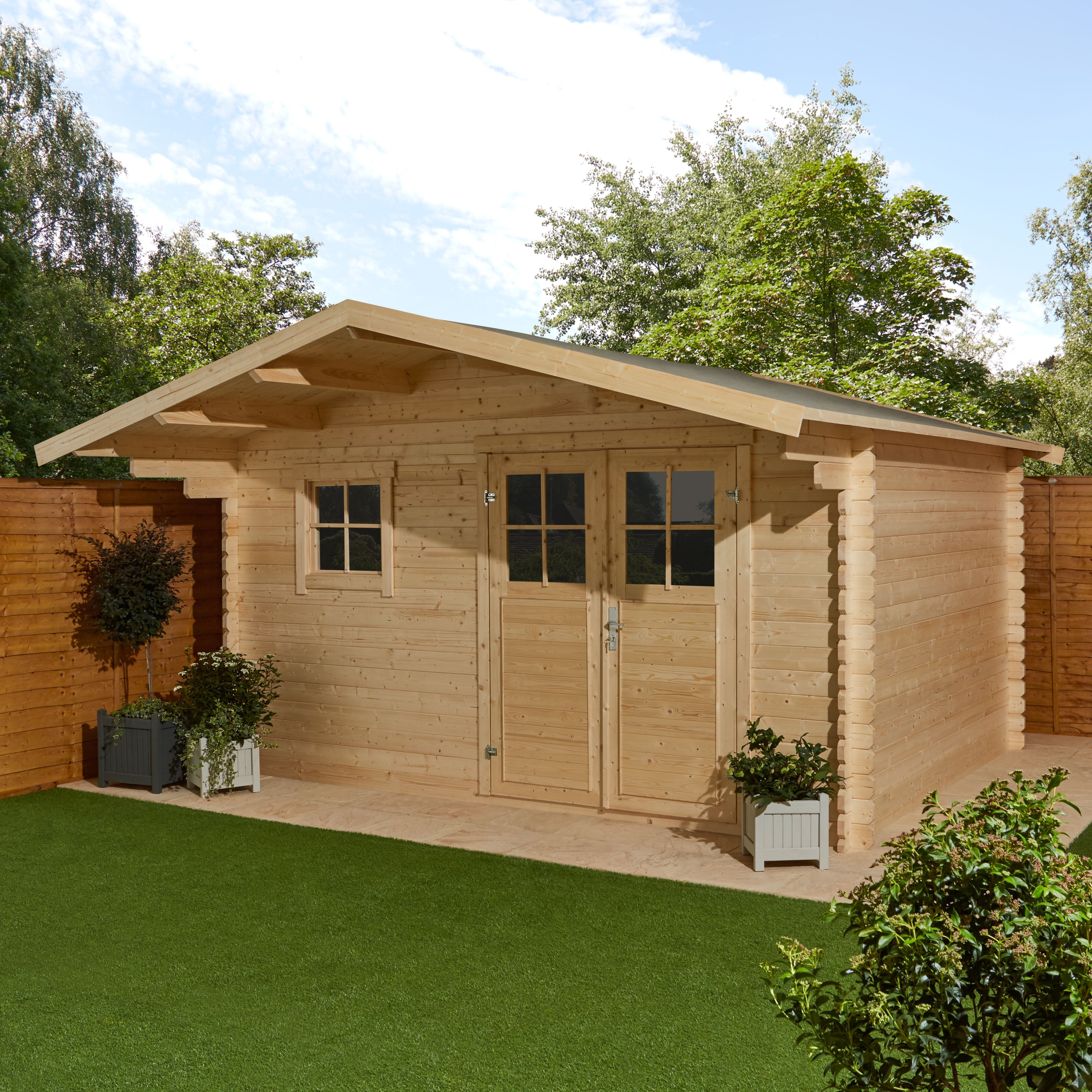 Blooma Taman 12x10 Apex Kiln dried Tongue & groove Wooden Shed | DIY at B&Q