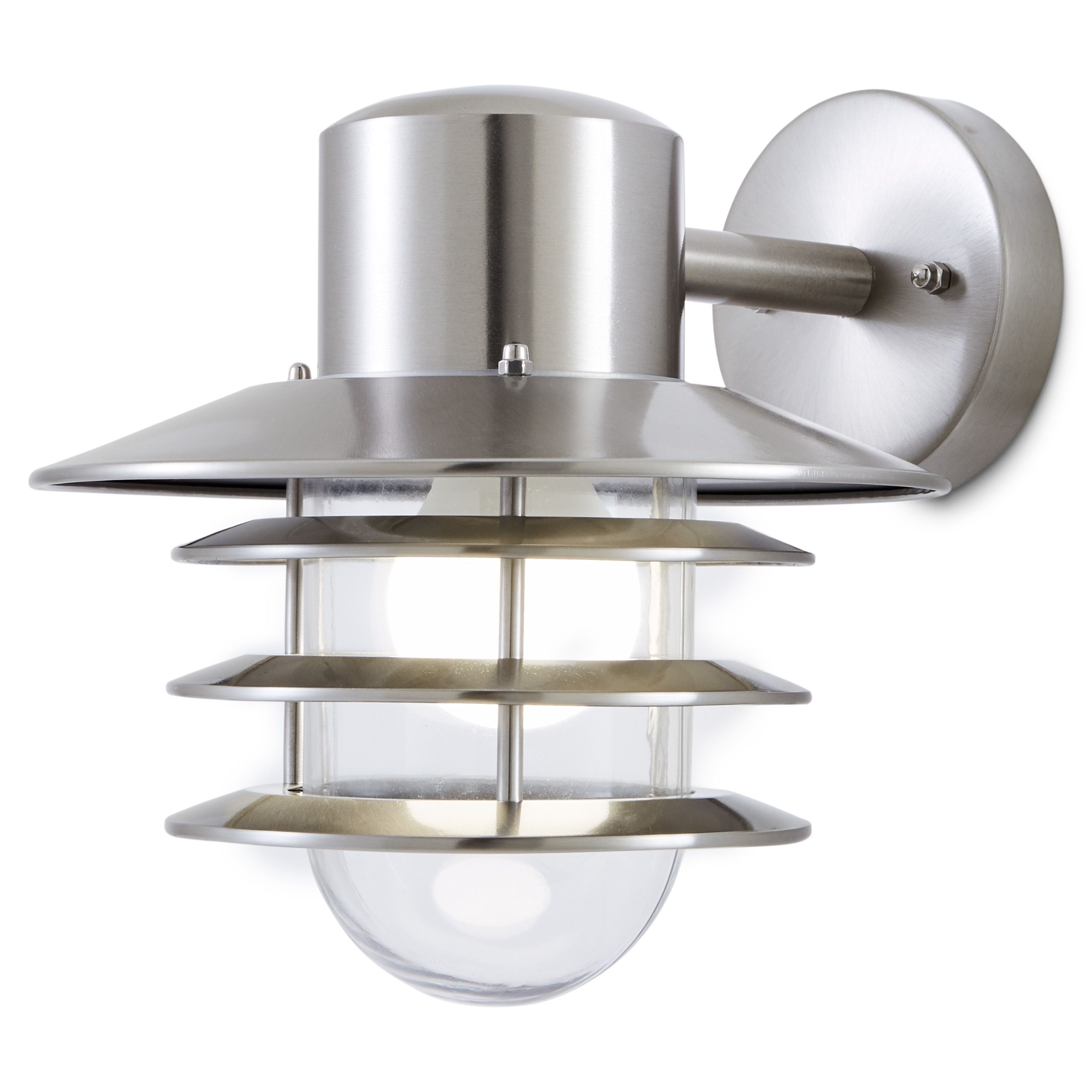 Blooma Tanakee Silver effect Mains-powered Halogen Outdoor Wall light ...