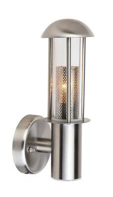 Blooma Tellumo Stainless steel effect Mains-powered Outdoor Wall light ...