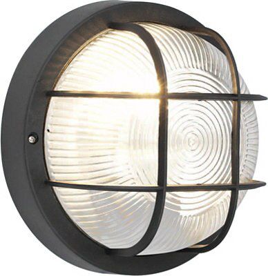 Blooma Thetis Matt Black Mains-powered Outdoor Cage Wall light