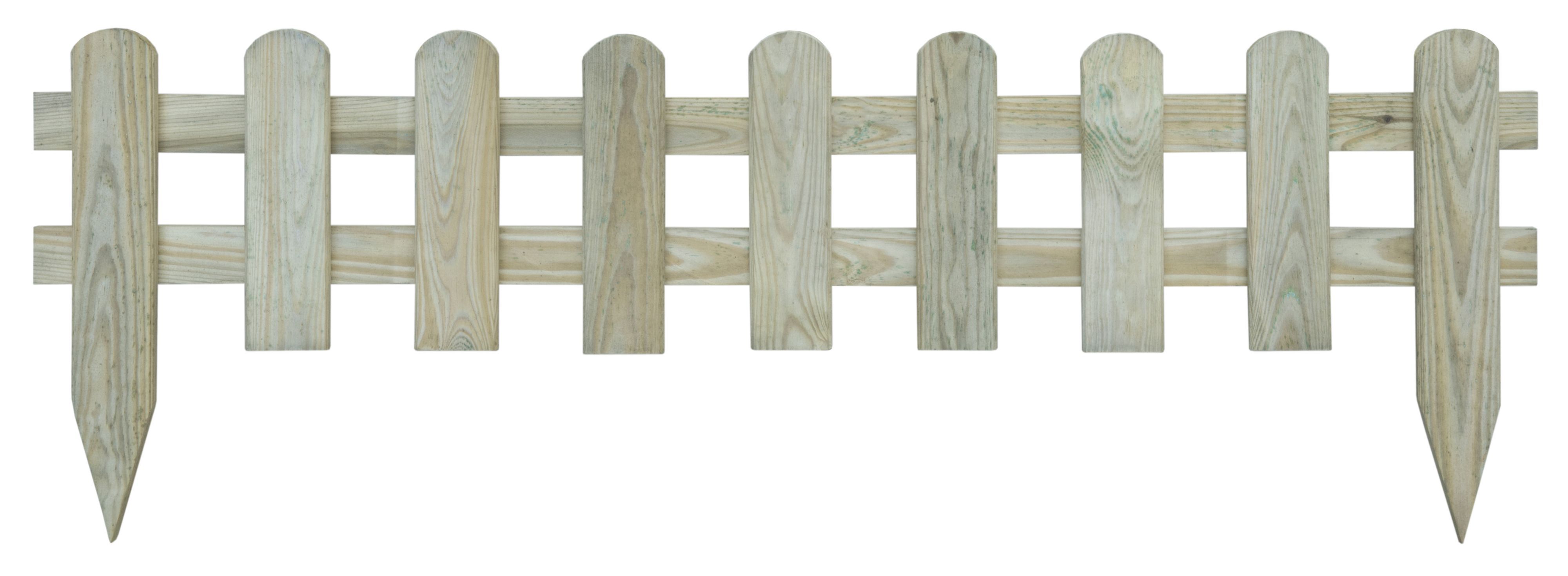 Blooma Tsugaru Pressure treated Wooden Picket fence (W)1.1m (H)0.25m ...