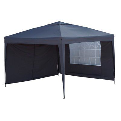 Blooma Tudy pop up Grey Square Gazebo tent (H) 2.6m (W) 3m (D) 3m