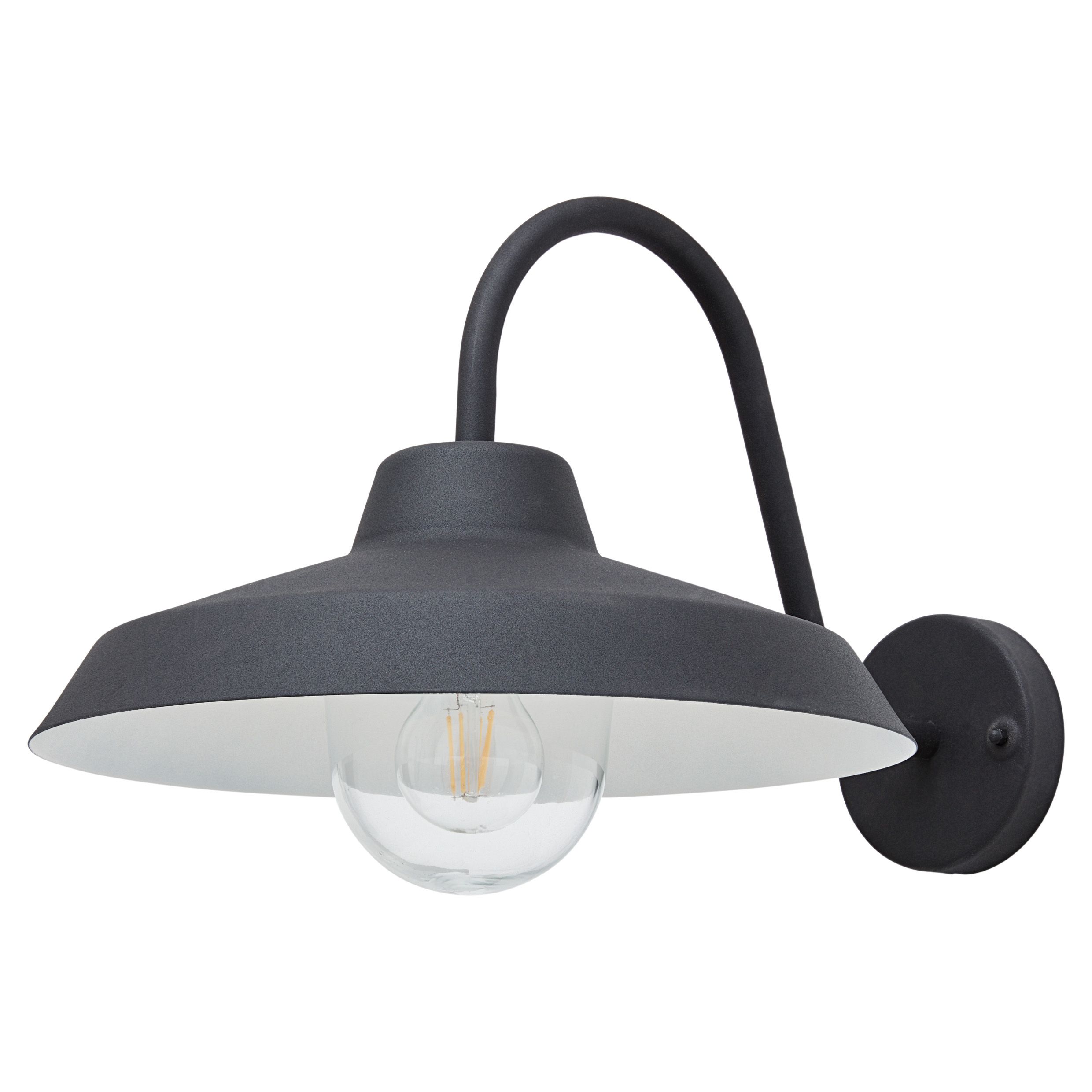 Blooma Umiat Matt Black Mains-powered Halogen Outdoor Wall light