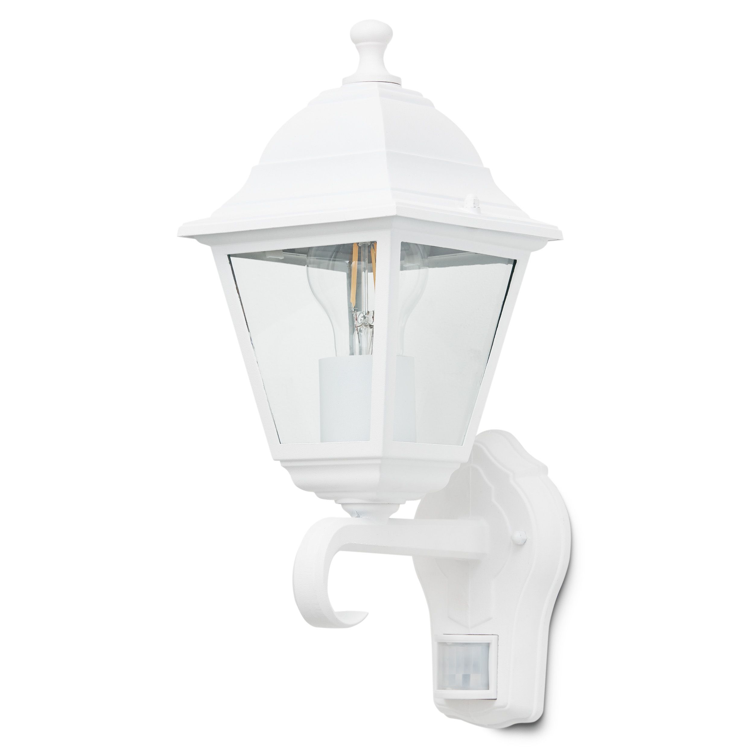 Blooma Varennes Matt White Halogen PIR Motion sensor Outdoor Lantern ...