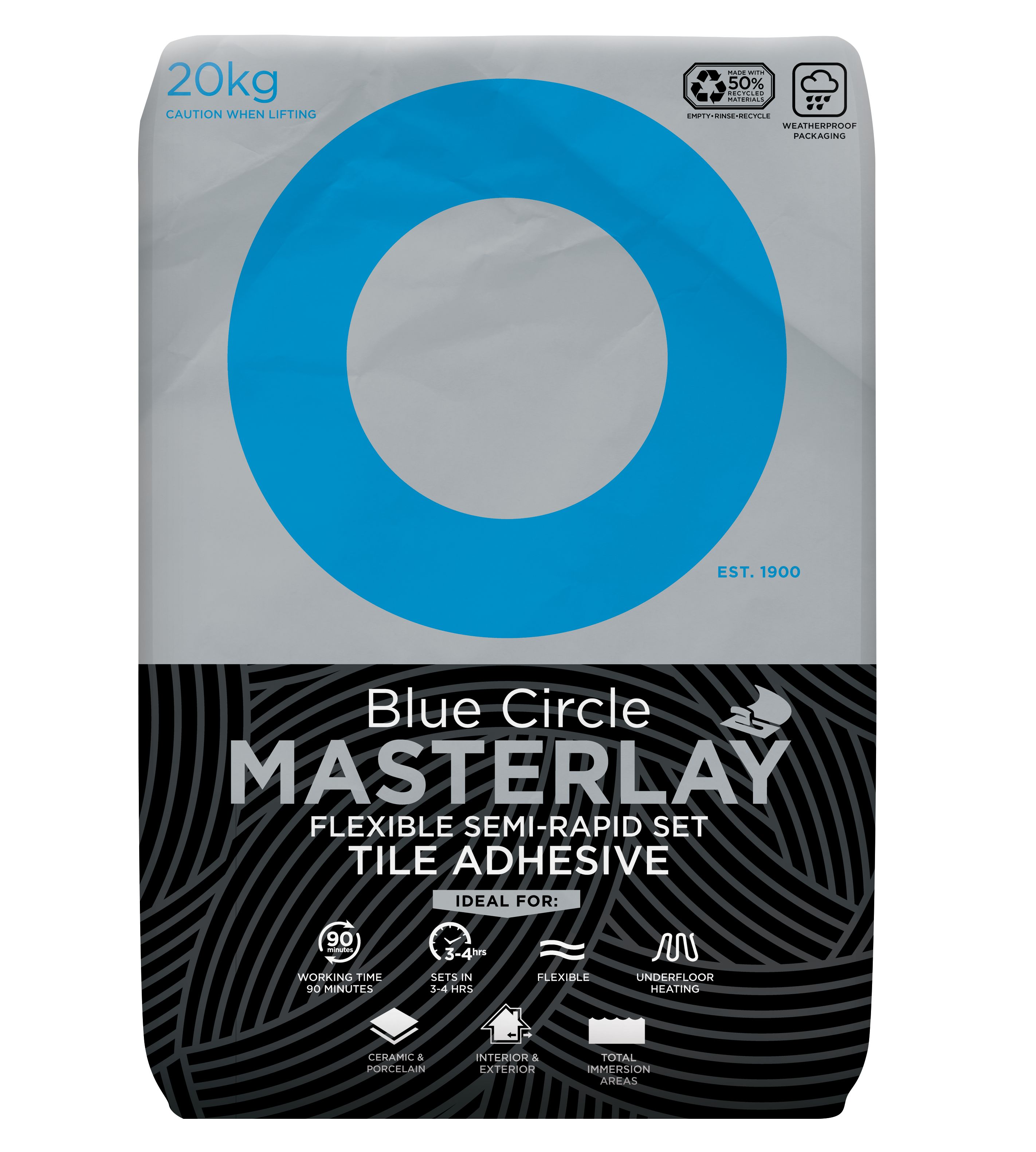 Blue Circle Masterlay Flexi Semi-rapid Set Grey Wall & floor tile ...