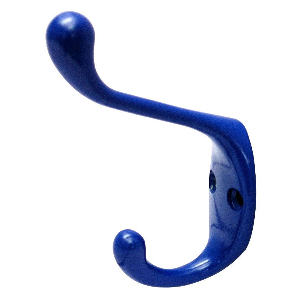 Blue Zinc alloy 90mm Double Hook (Holds)7.5kg | DIY at B&Q