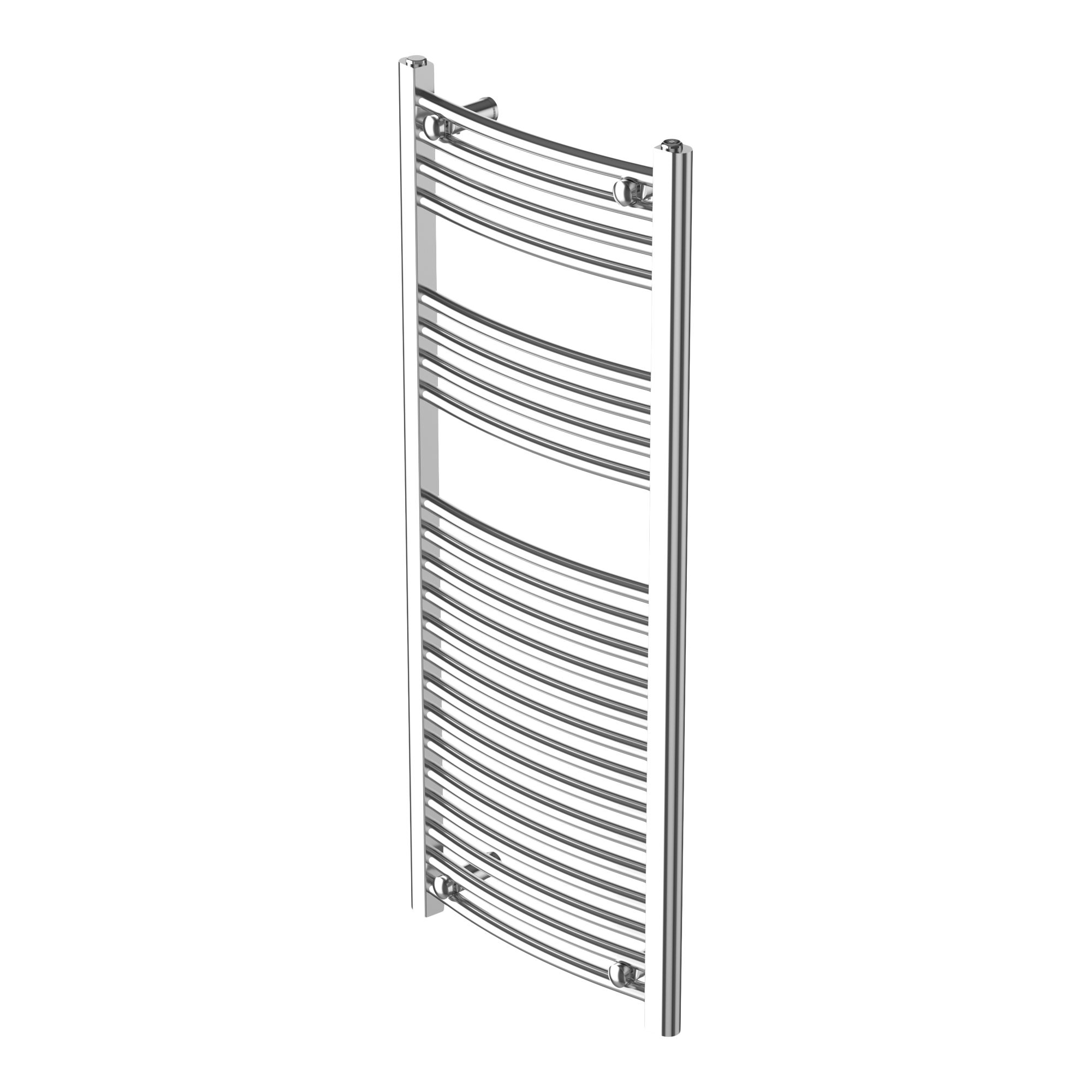 Buy Blyss Chrome effect Curved Towel warmer (W)450mm x (H)1100mm | DIY ...