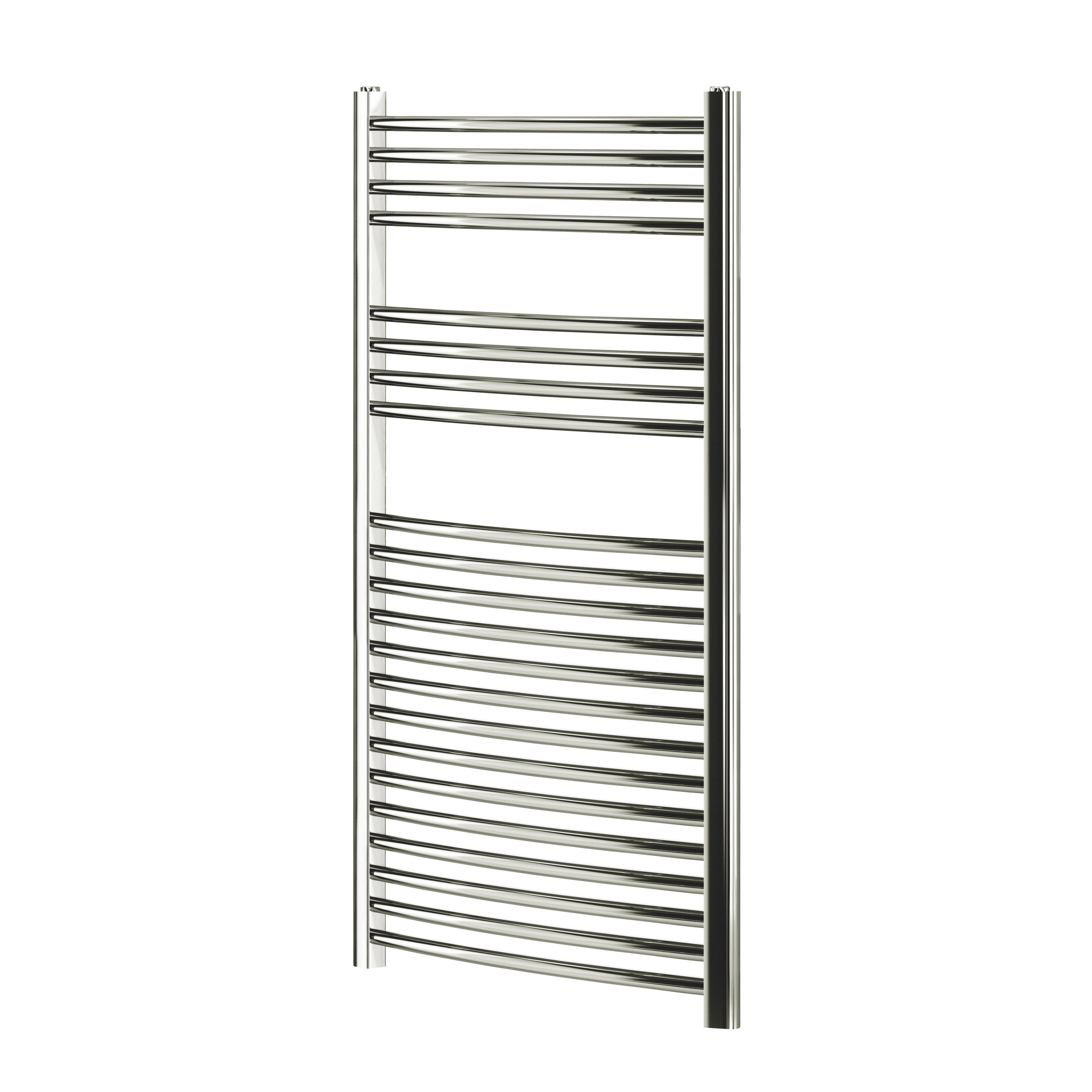 Blyss Chrome effect Curved Towel warmer (W)600mm x (H)1100mm | DIY at B&Q
