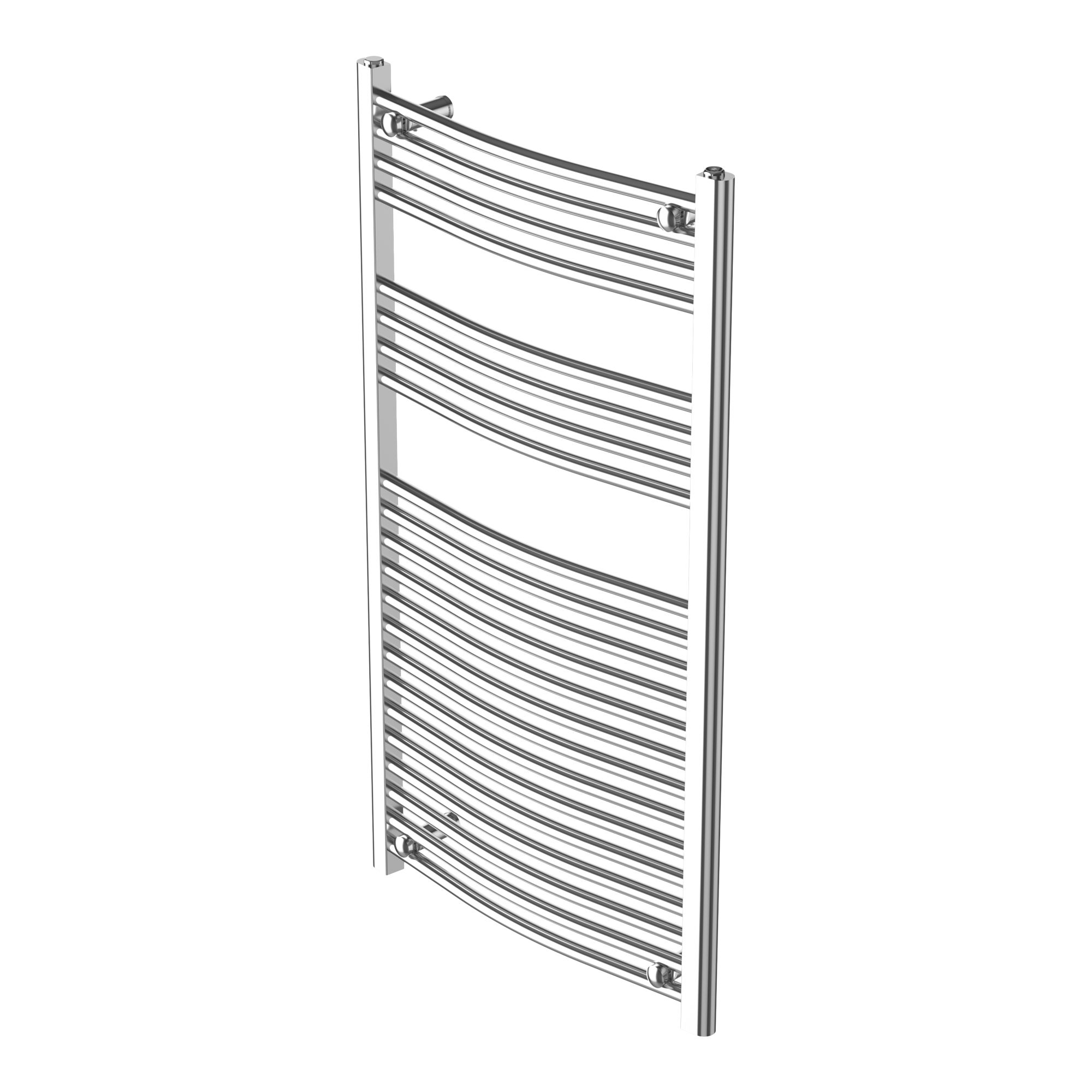 Blyss Chrome effect Curved Towel warmer (W)600mm x (H)1100mm