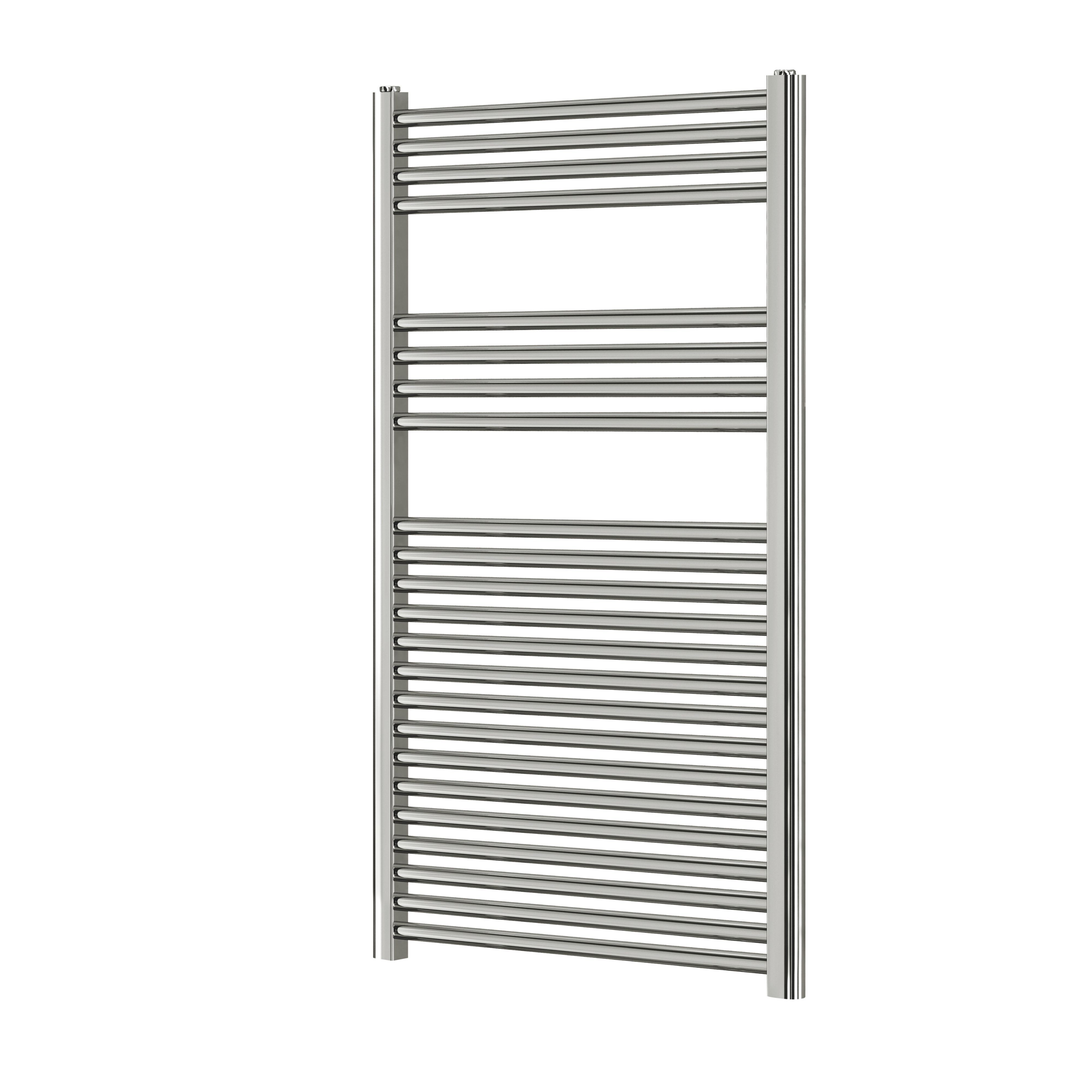 Blyss Chrome effect Flat Towel warmer (W)600mm x (H)1200mm