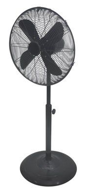 Blyss Dark grey 16" 55W Pedestal Fan | DIY at B&Q
