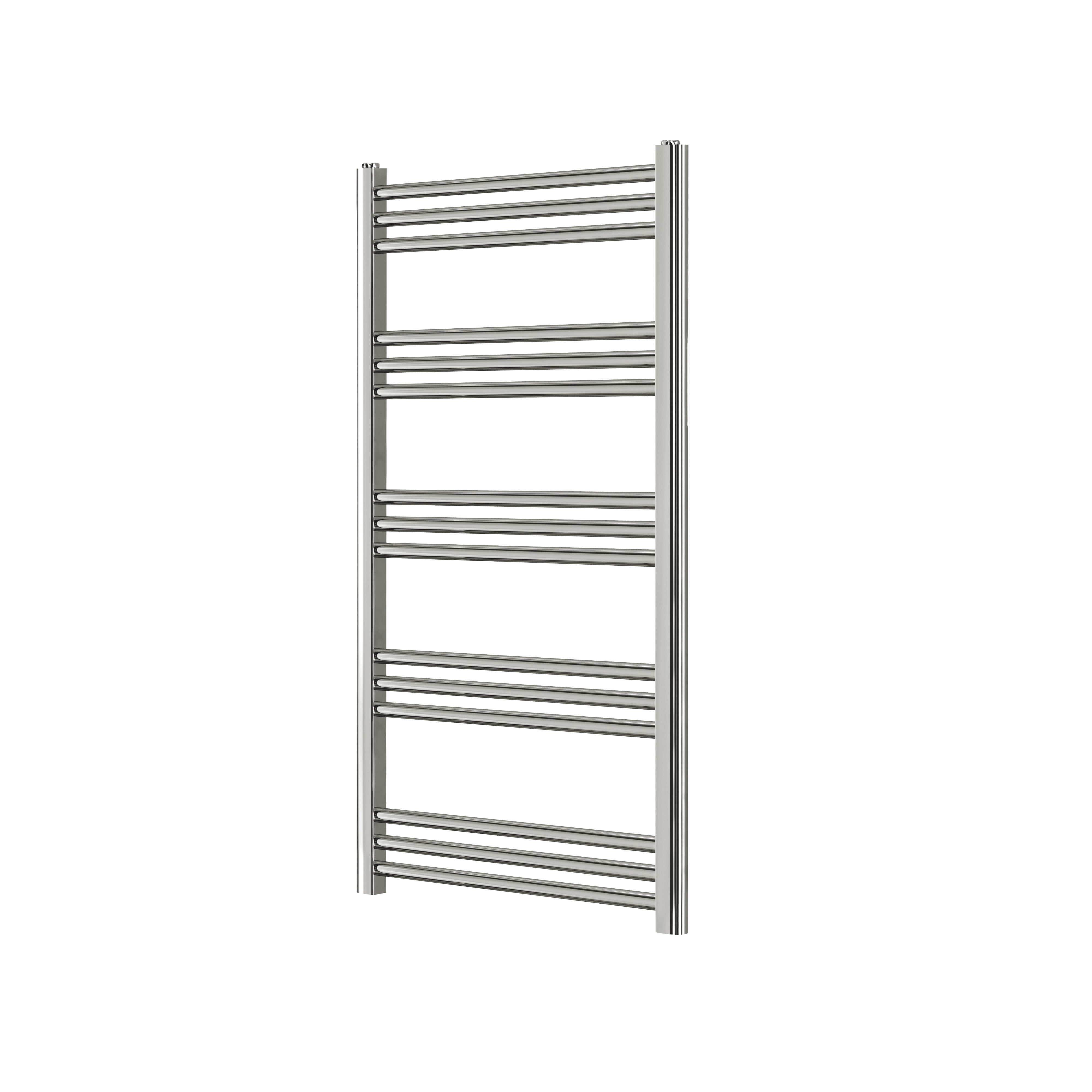 Blyss Leyburn Chrome effect Flat Towel warmer (W)500mm x (H)1100mm