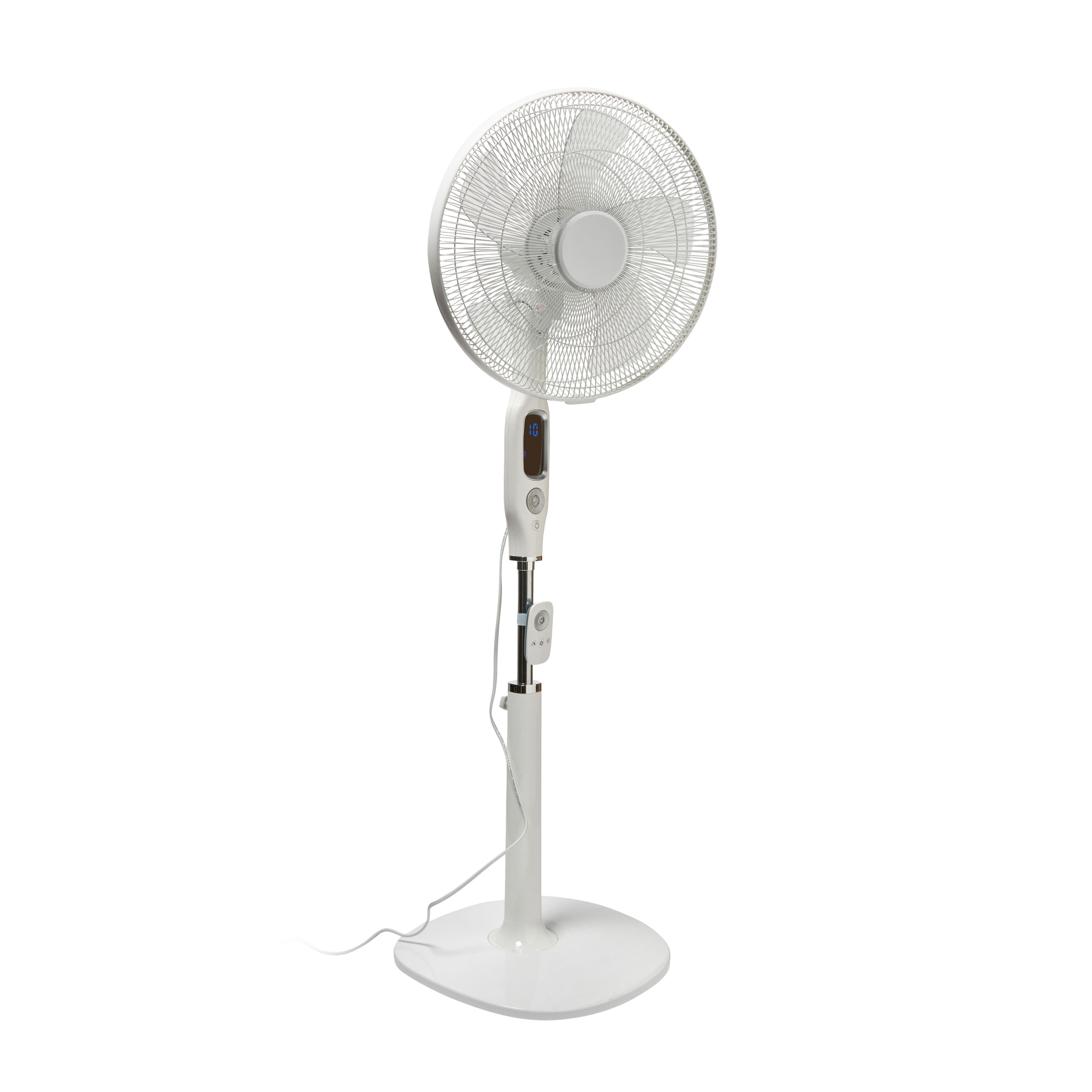 Blyss White 16" 30W Pedestal Fan | DIY at B&Q