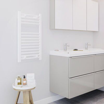 Blyss White Electric Curved Towel warmer (W)400mm x (H)700mm