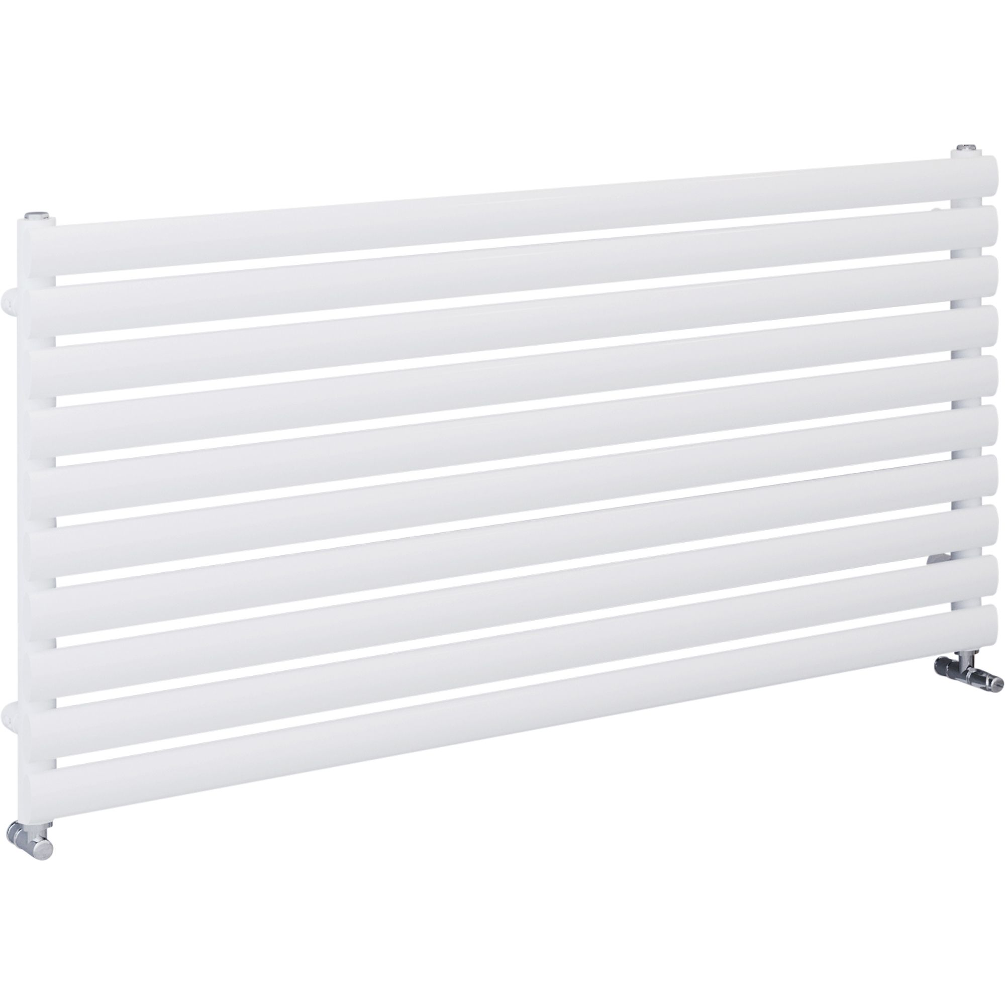 Blyss Wickham White Horizontal Designer Radiator, (W)1200mm x (H)600mm ...