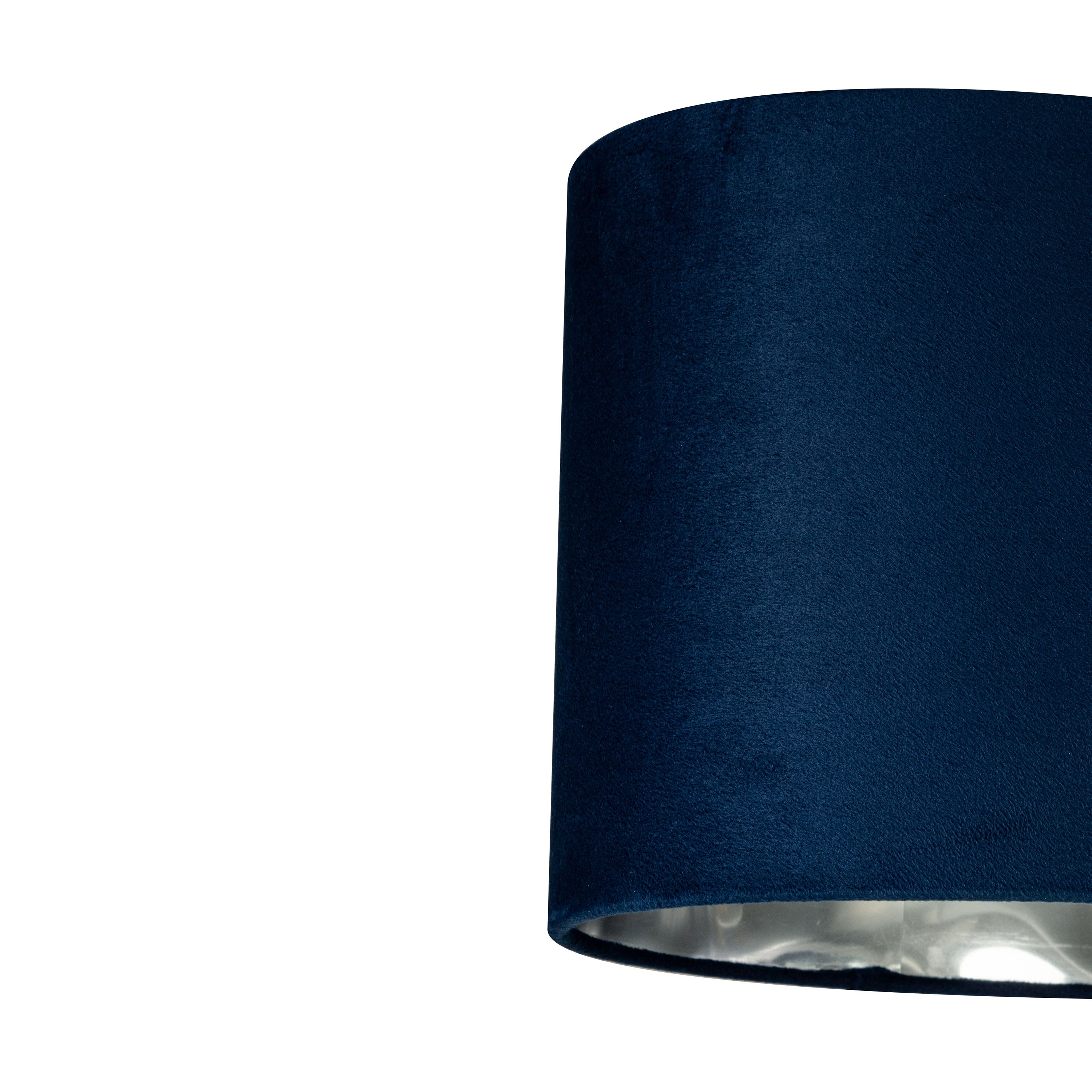 Bodmin Navy Silver effect Oval Lamp shade