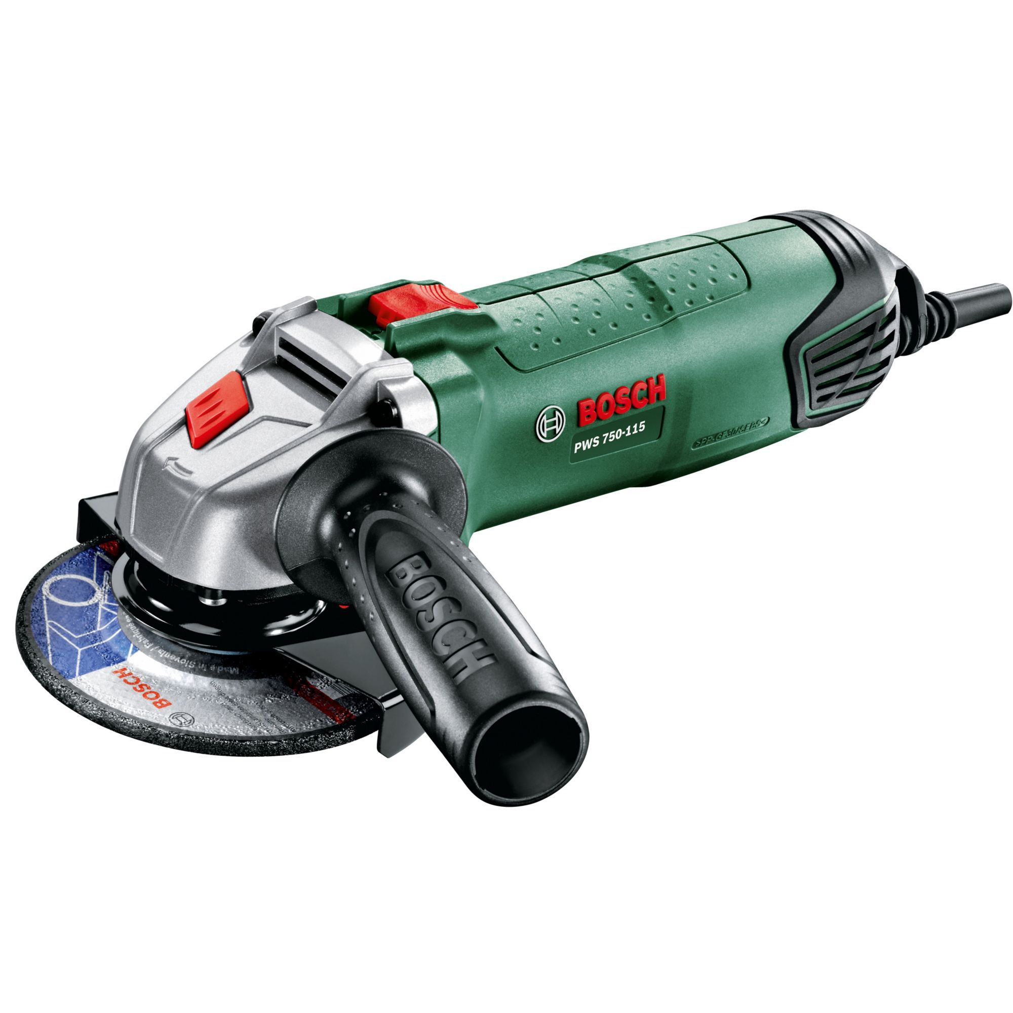 Bosch 750W 240V 115mm Corded Angle grinder PWS 750-115 | DIY at B&Q