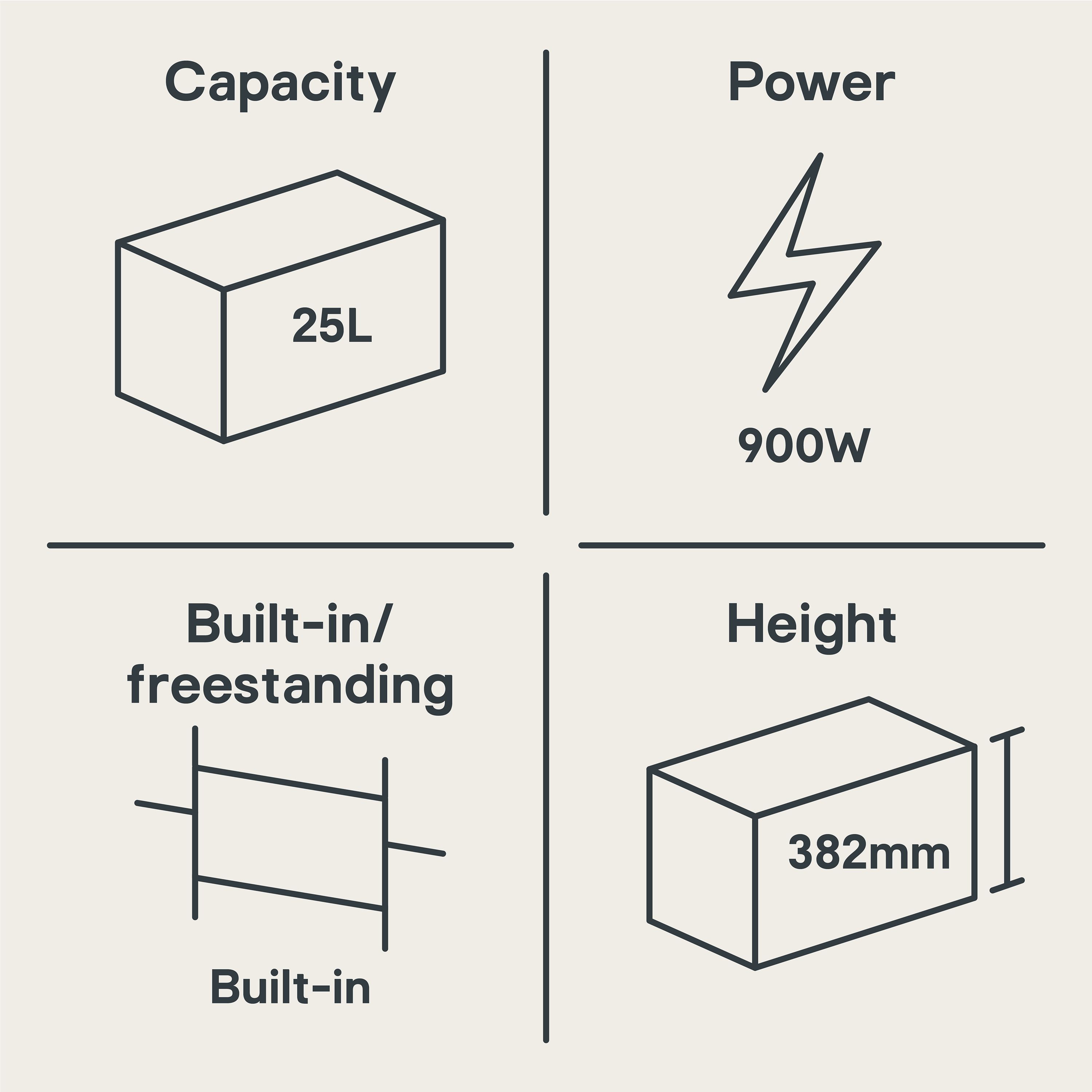 Bosch BFL553MS0B 900W Built-in Microwave | DIY at B&Q