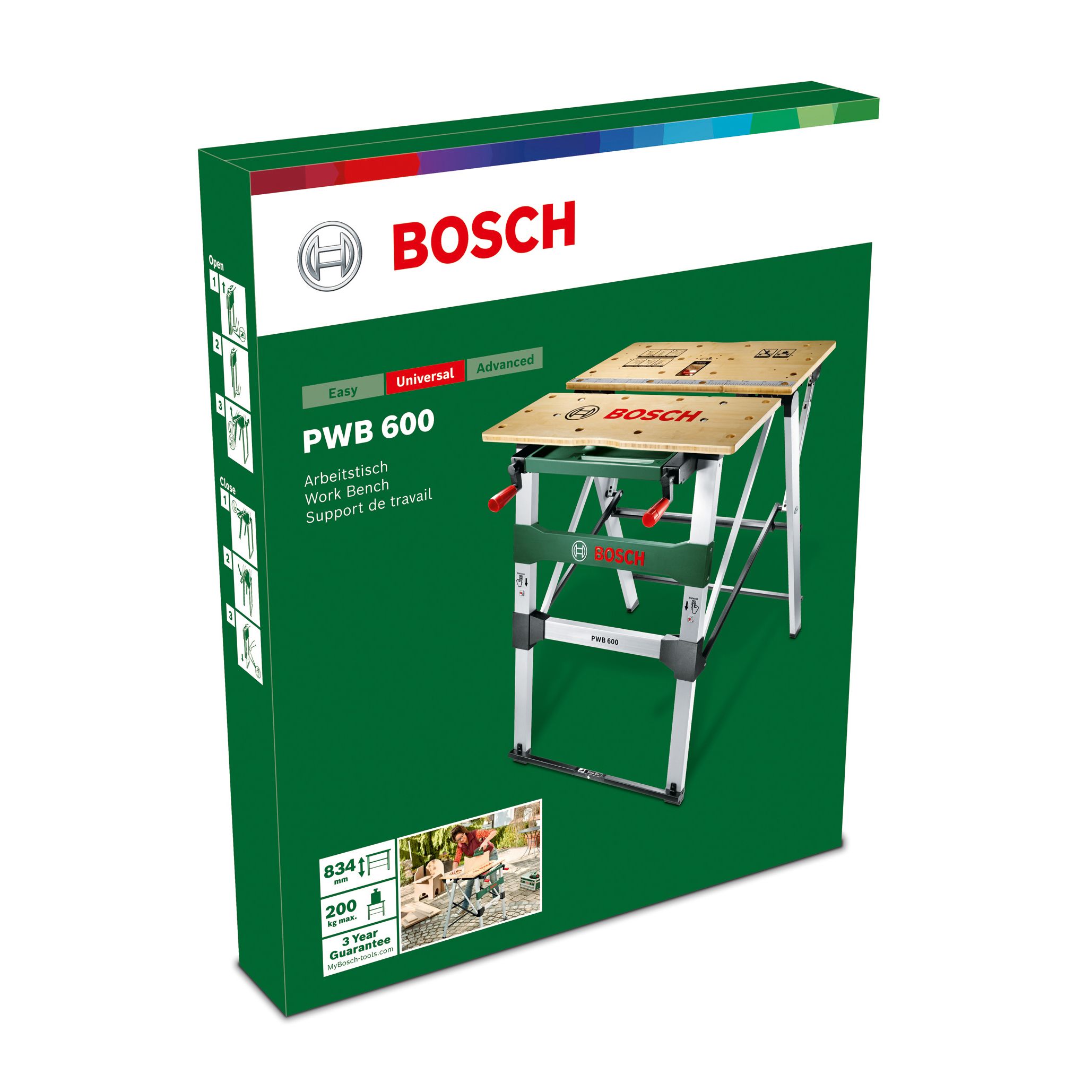 Bosch Green 680mm Folding Workbench - PWB600
