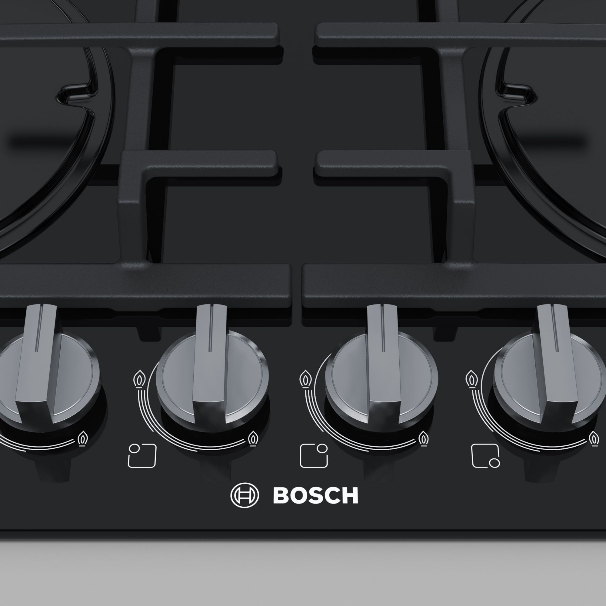 Bosch PNP6B6B90 59cm Gas Hob - Black glass