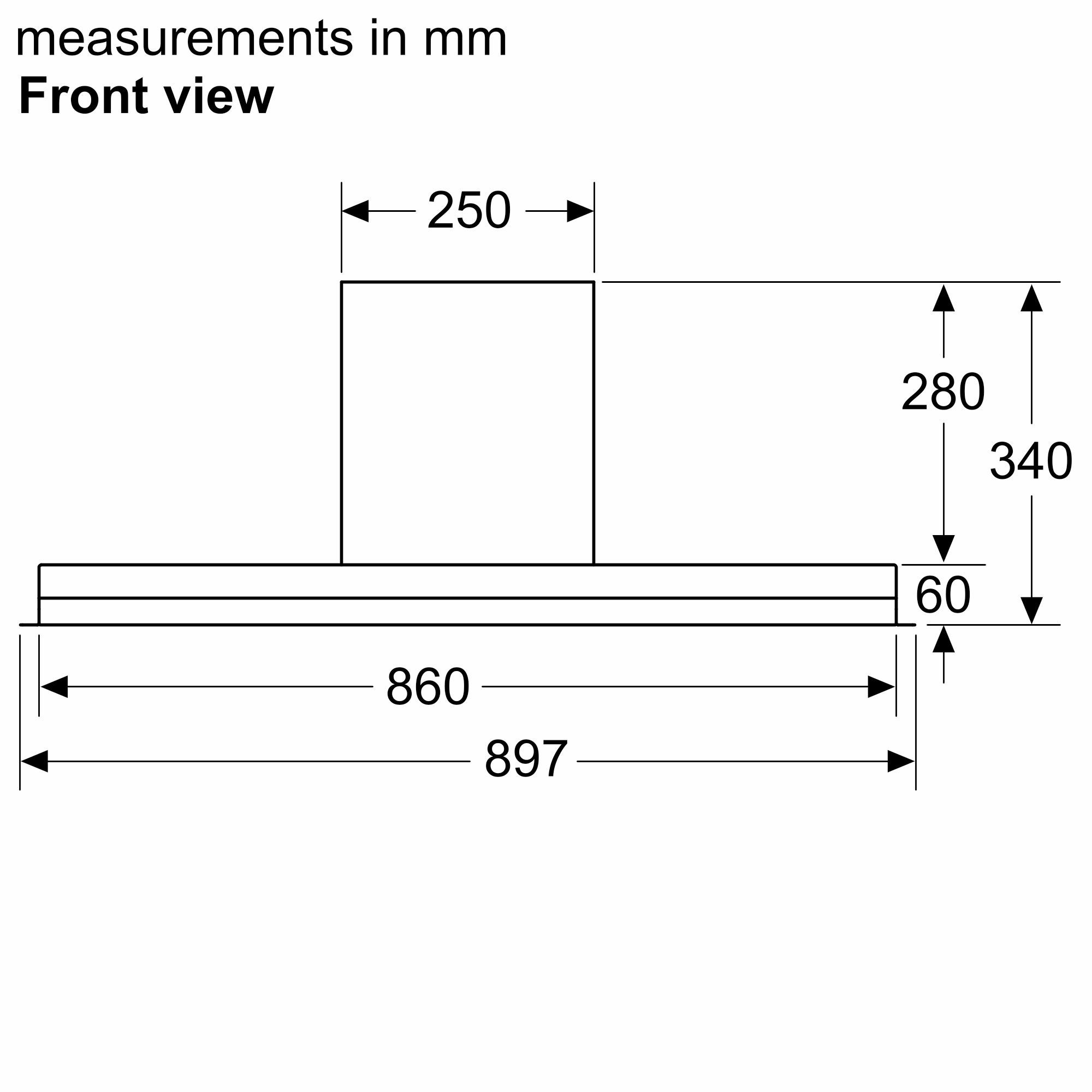 Bosch Series 6 DBB97AM60B Metal & plastic Integrated Cooker hood (W ...