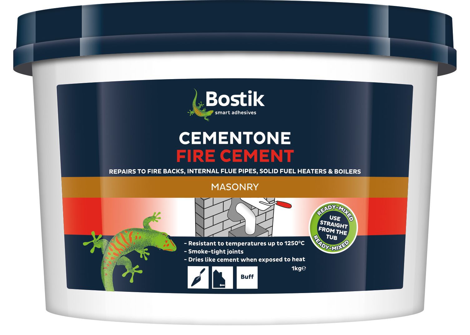 Bostik Cementone Buff Fire cement, 1kg Tub | DIY at B&Q