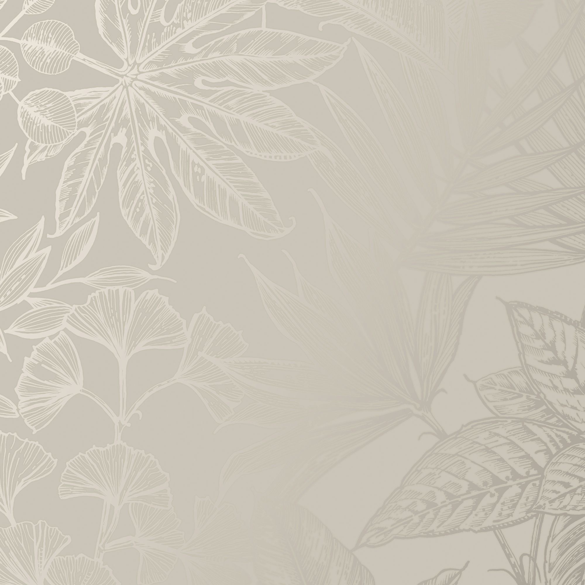 Boutique Beige Metallic effect Leaves Textured Wallpaper Sample