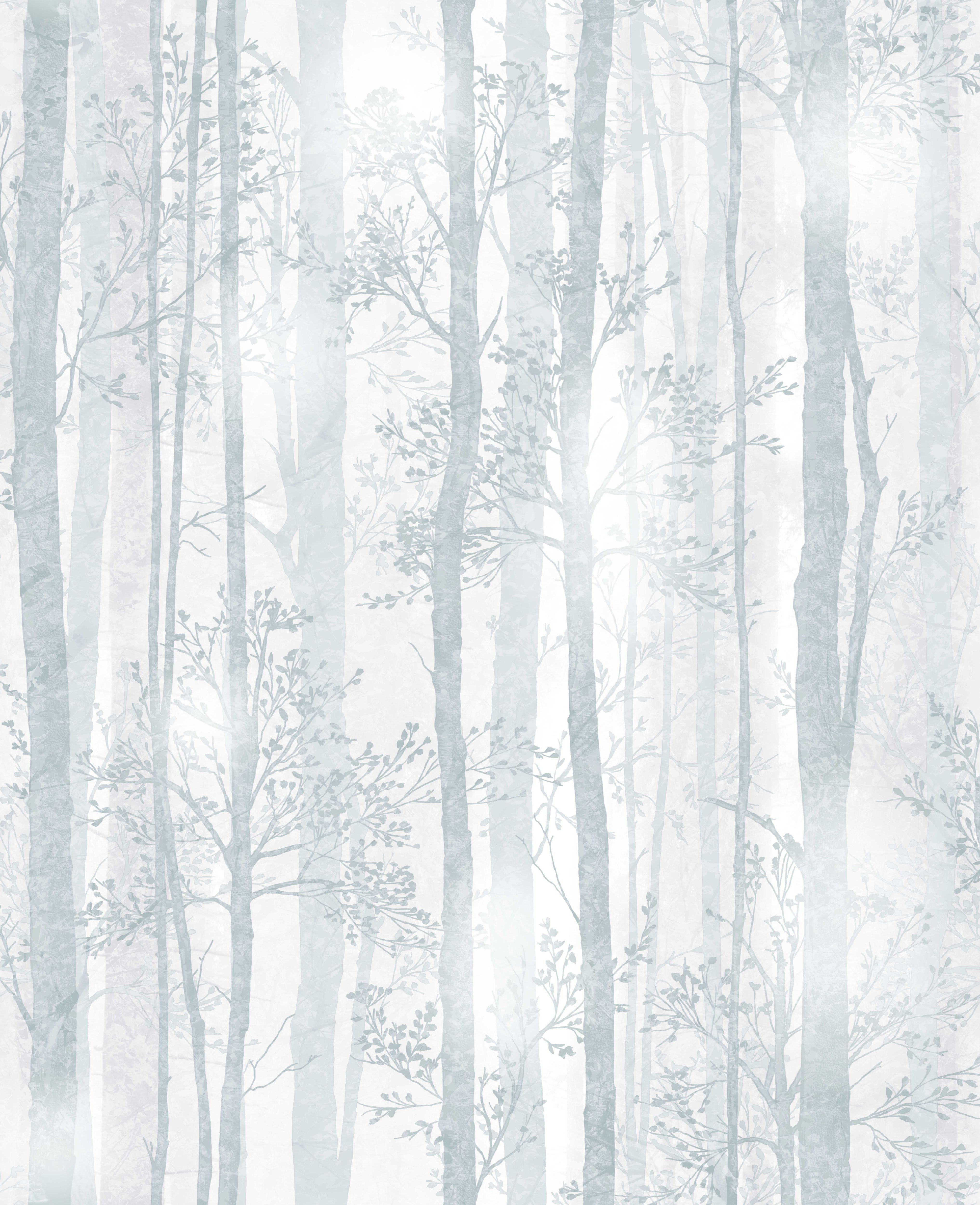 Boutique Blue Topiary Metallic effect Smooth Wallpaper | DIY at B&Q