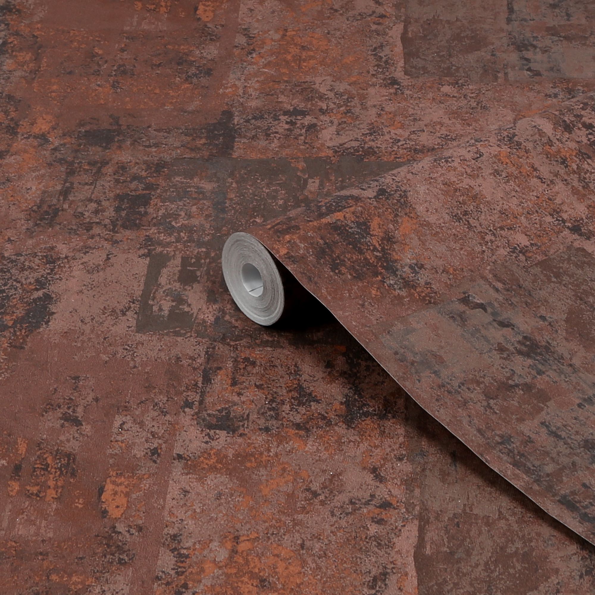 Boutique Rust Red Industrial Concrete effect Textured Wallpaper