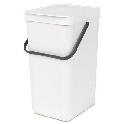 Brabantia White Plastic Rectangular Kitchen Bin, 16L | DIY at B&Q