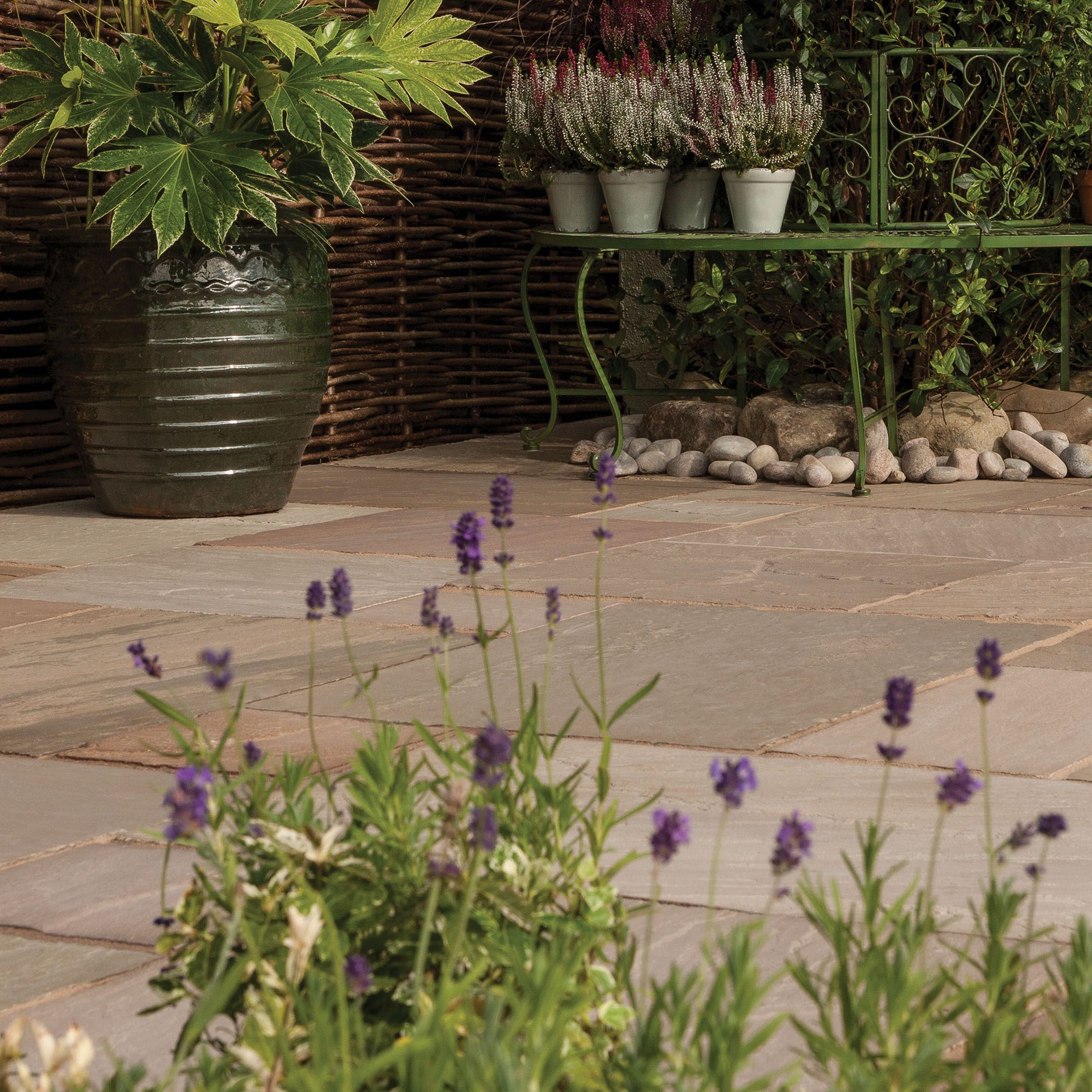Bradstone Autumn Green Sandstone Paving slab, 15.5m² (L)900mm (W)600mm ...